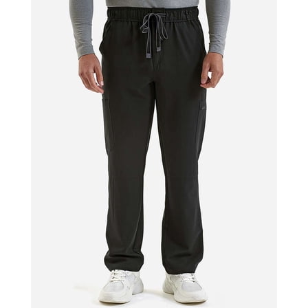 FIGS Kade Cargo Scrub Pants for Women, Black, M-Tall, Stretch Waist ...