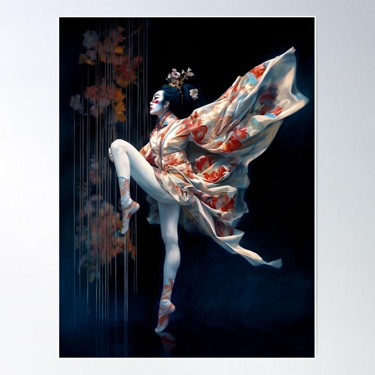 Onnagata - Kabuki Theater Poster Wall Art, Modern Wall Decor For Living ...