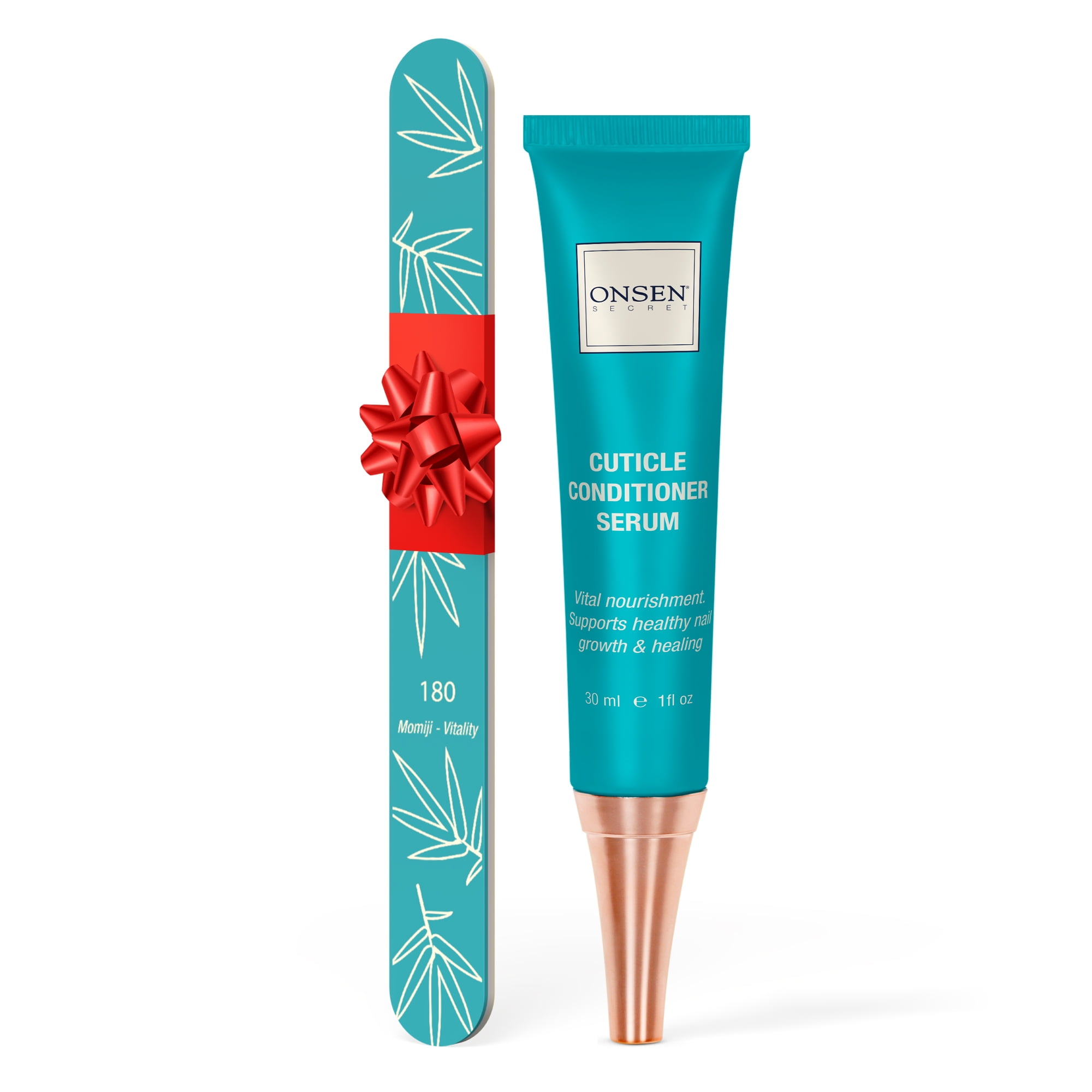 Onsen Secret Cuticle Cream, Double Sided Nail File 120/180 Grit, Cuticle Oil - Japanese Natural ...