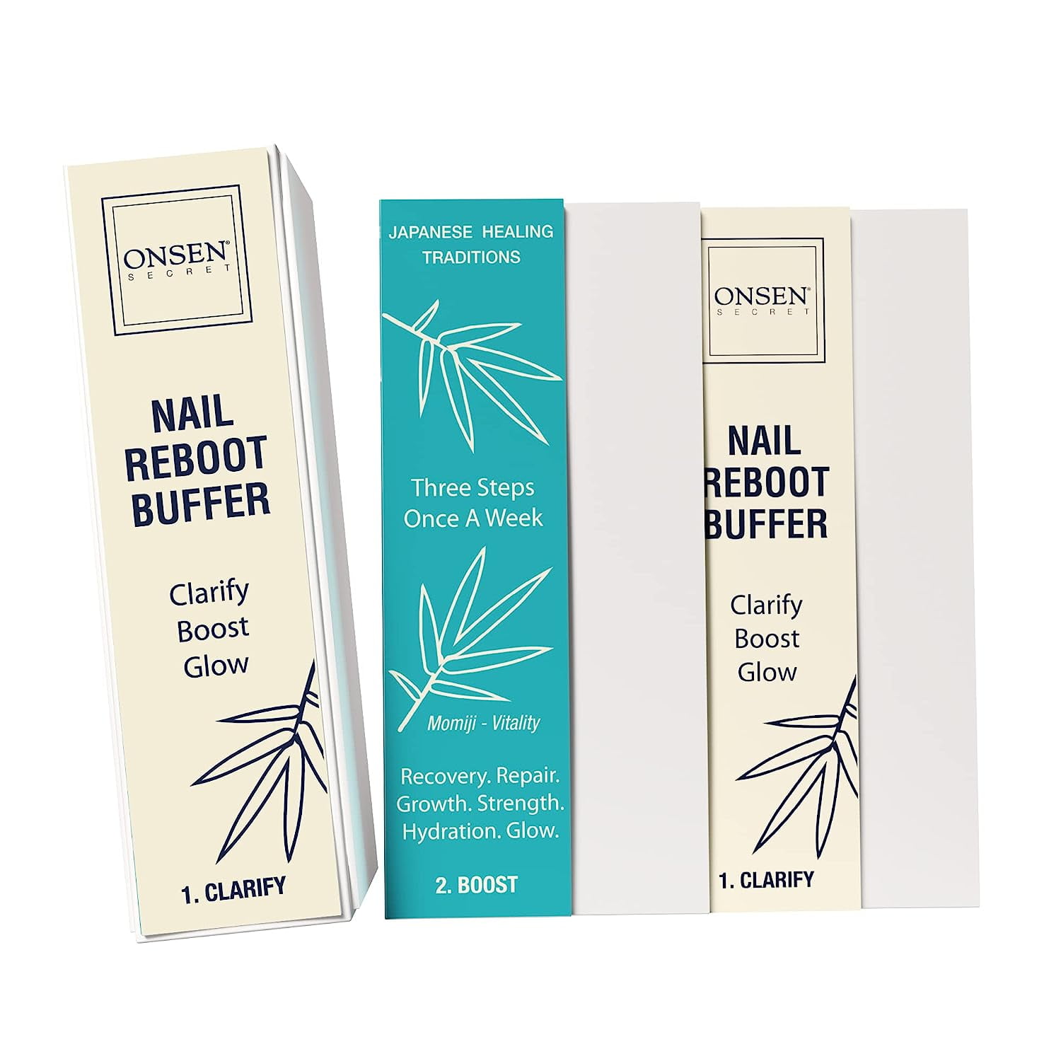 Onsen Secret Professional Nail Buffer Block with 4pcs Replacement Buffer Combo Pads, Ultimate ...