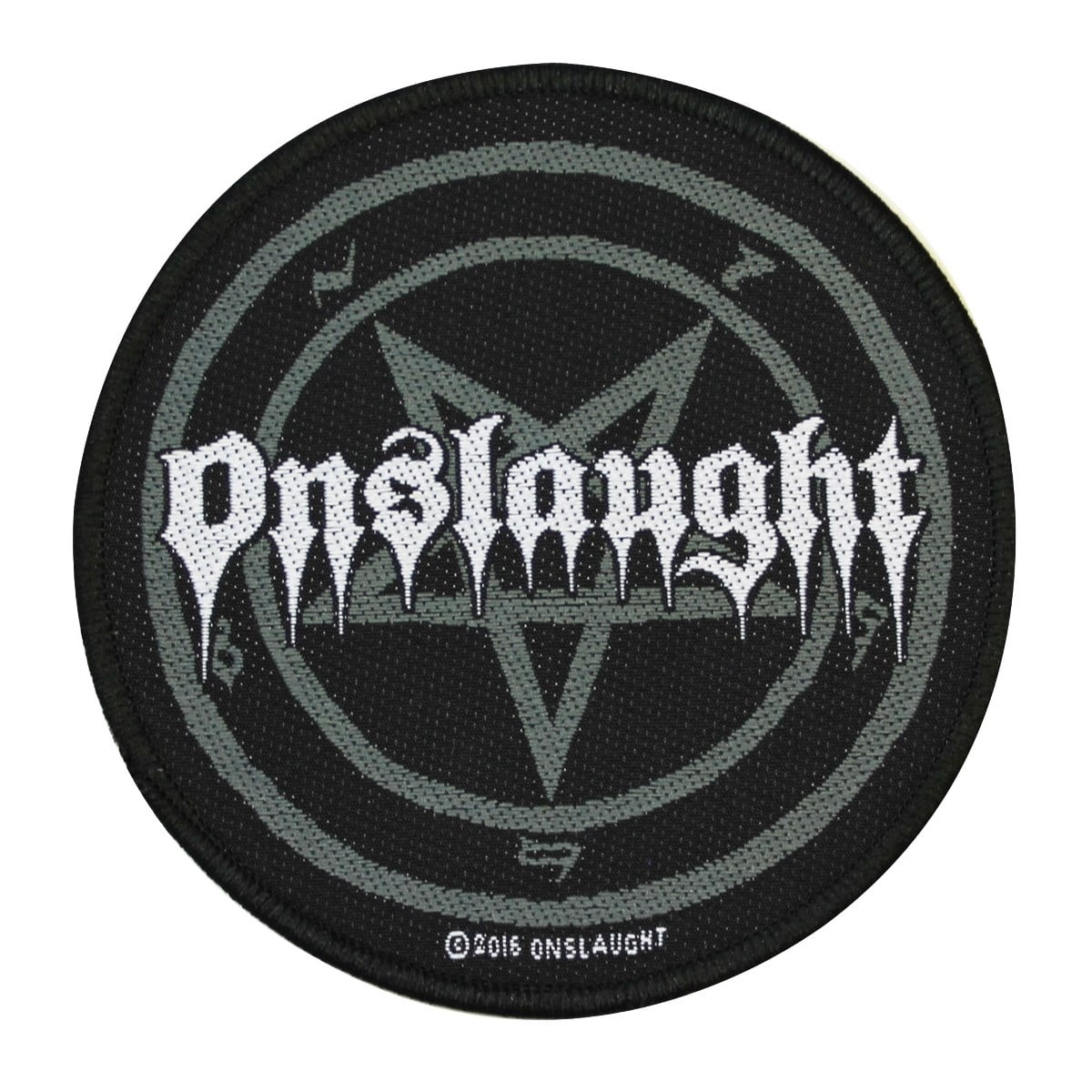 Onslaught Patch Pentagram Band Logo new Official Black Woven Sew on ...