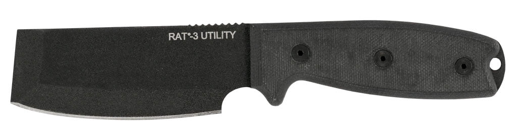 Ontario Knives RAT-3 Utility Fixed Blade Knife Carbon Steel & Gray ...