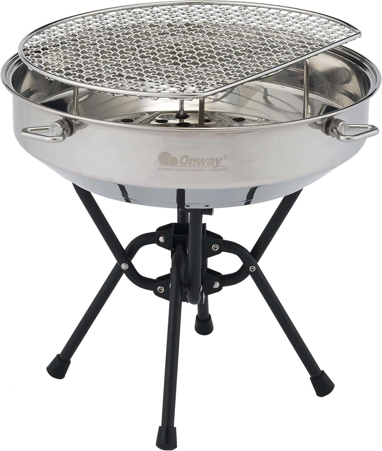 Onway TAKIBI Grill OW-4545-BLK Easy Set Up Round Grill Set - Walmart.com