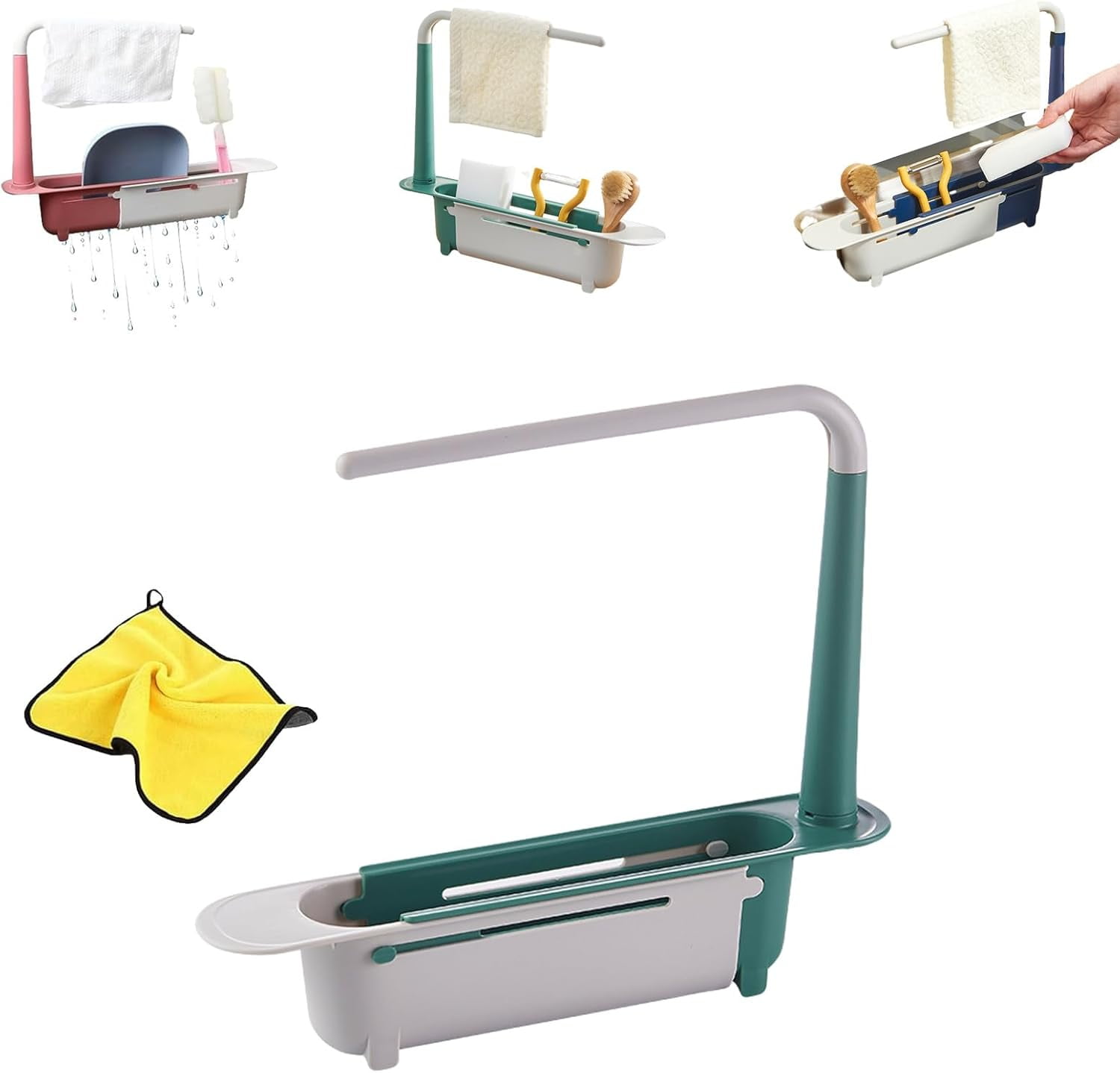 Onwddarefy Sink Storage Rack, Updated Telescopic Sink Storage Rack ...