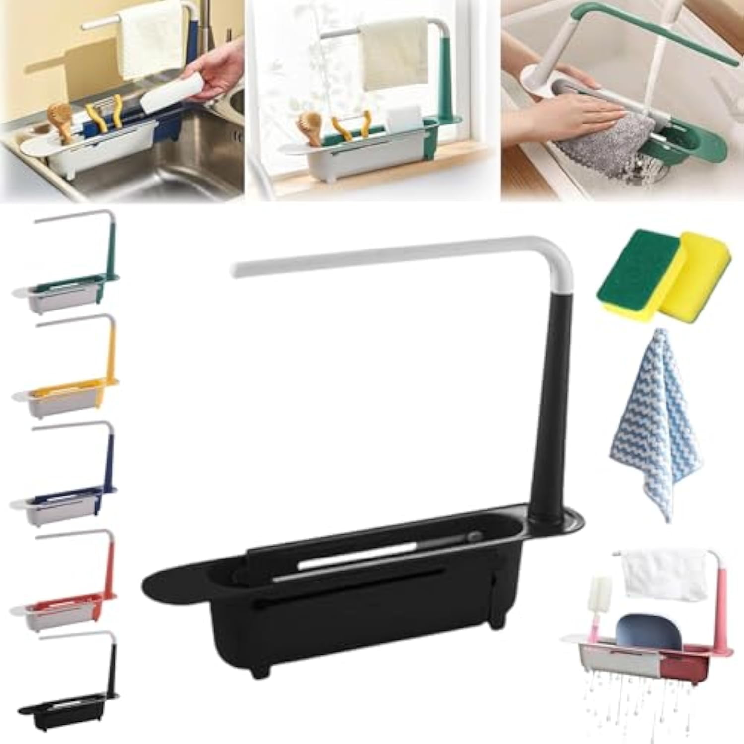 Onwddarefy Sink Storage Rack, Updated Telescopic Sink Storage Rack ...