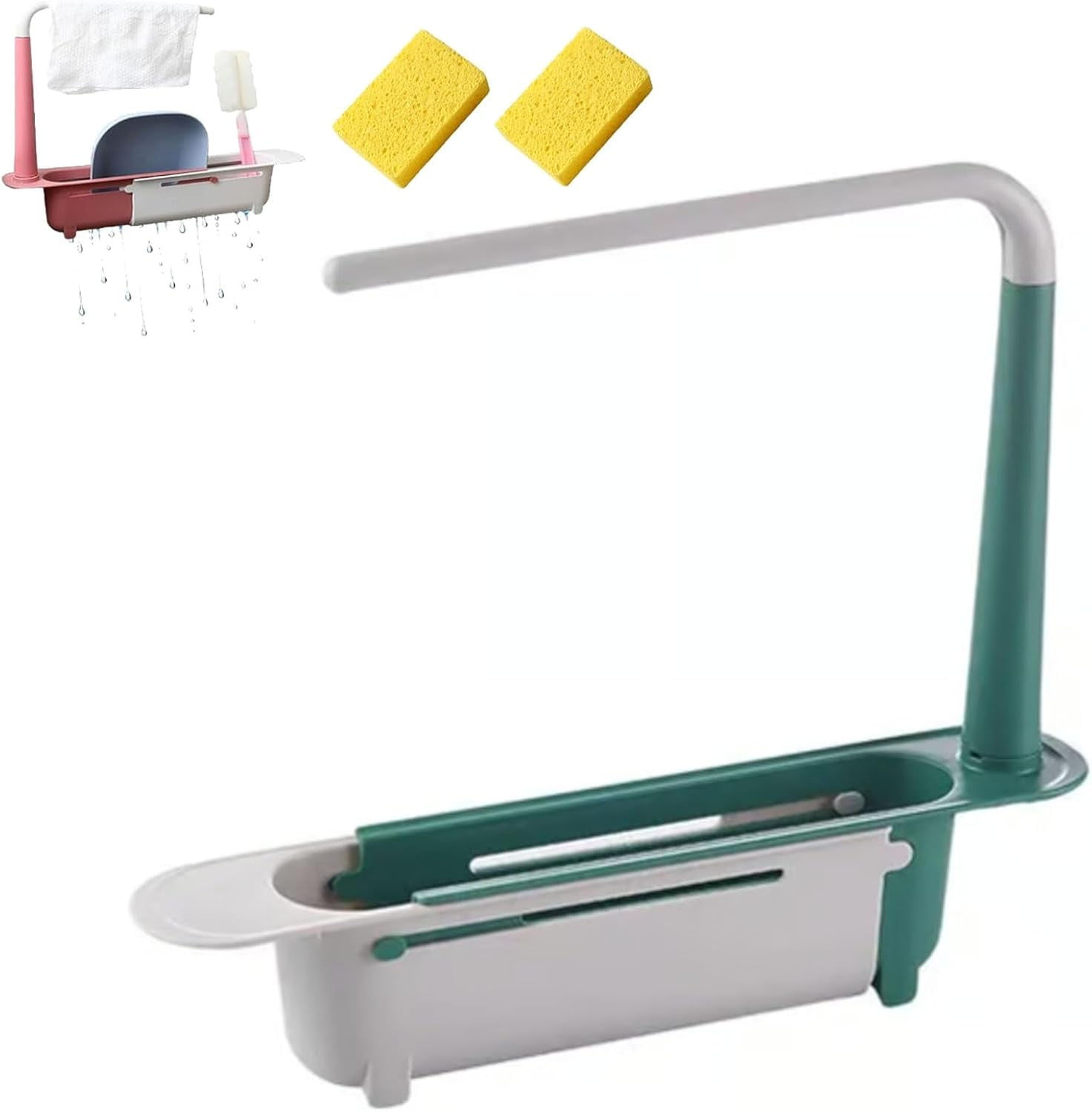 Onwddarefy Updated Telescopic Sink Storage Rack Adjustable, Prosperousk ...
