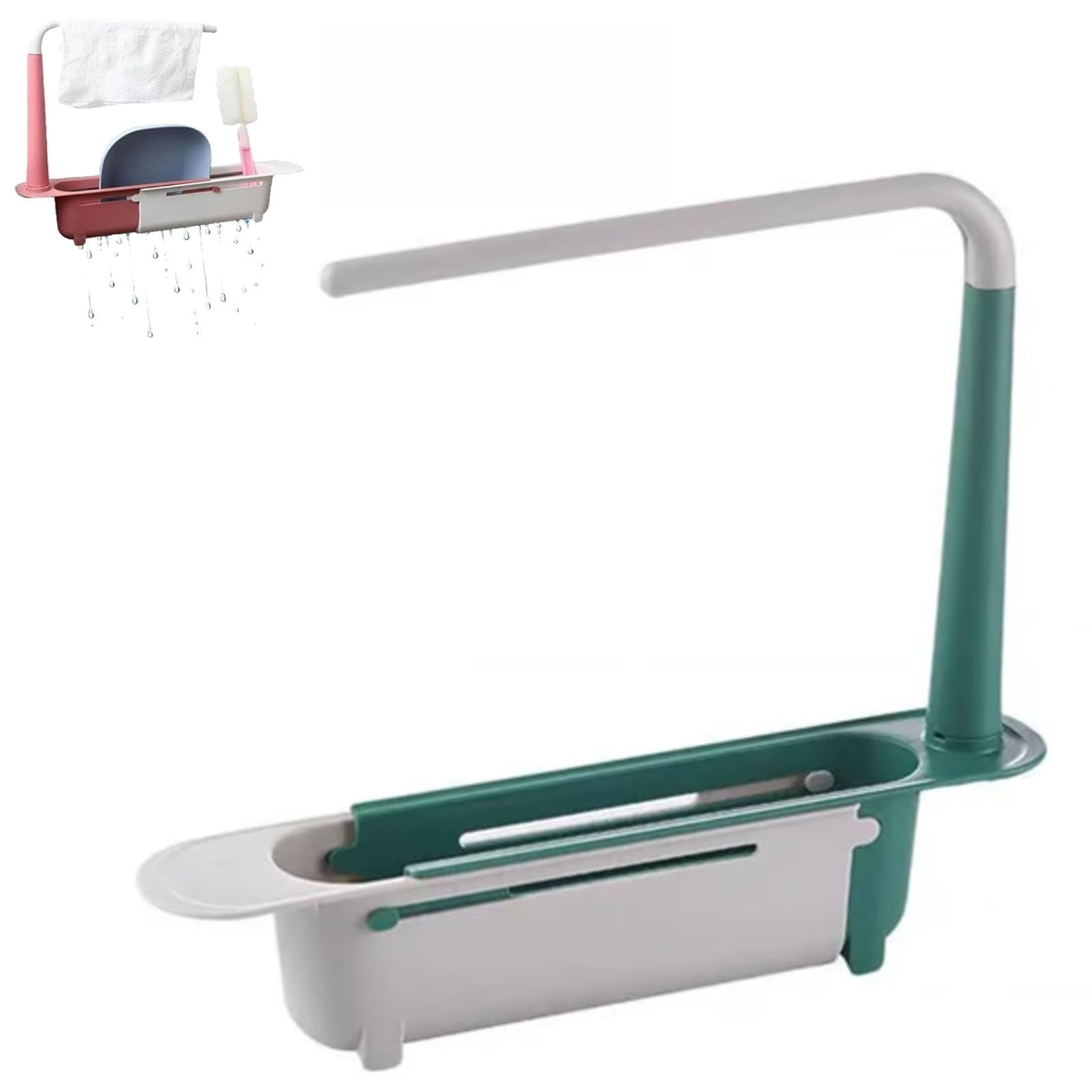 Onwddarefy Updated Telescopic Sink Storage Rack Adjustable, Prosperousk ...