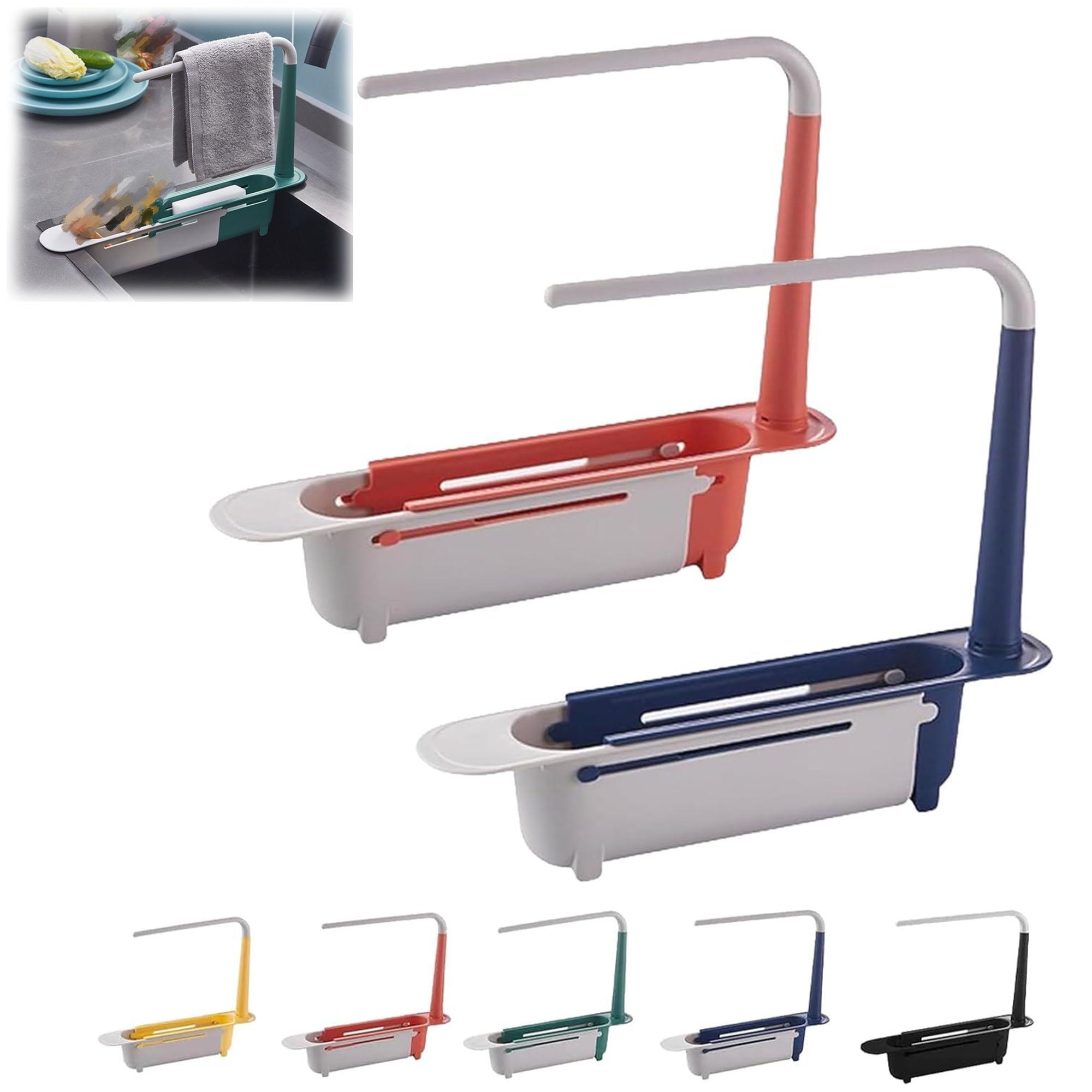 Onwddarefy Updated Telescopic Sink Storage Rack, Onwddarefy Telescopic ...