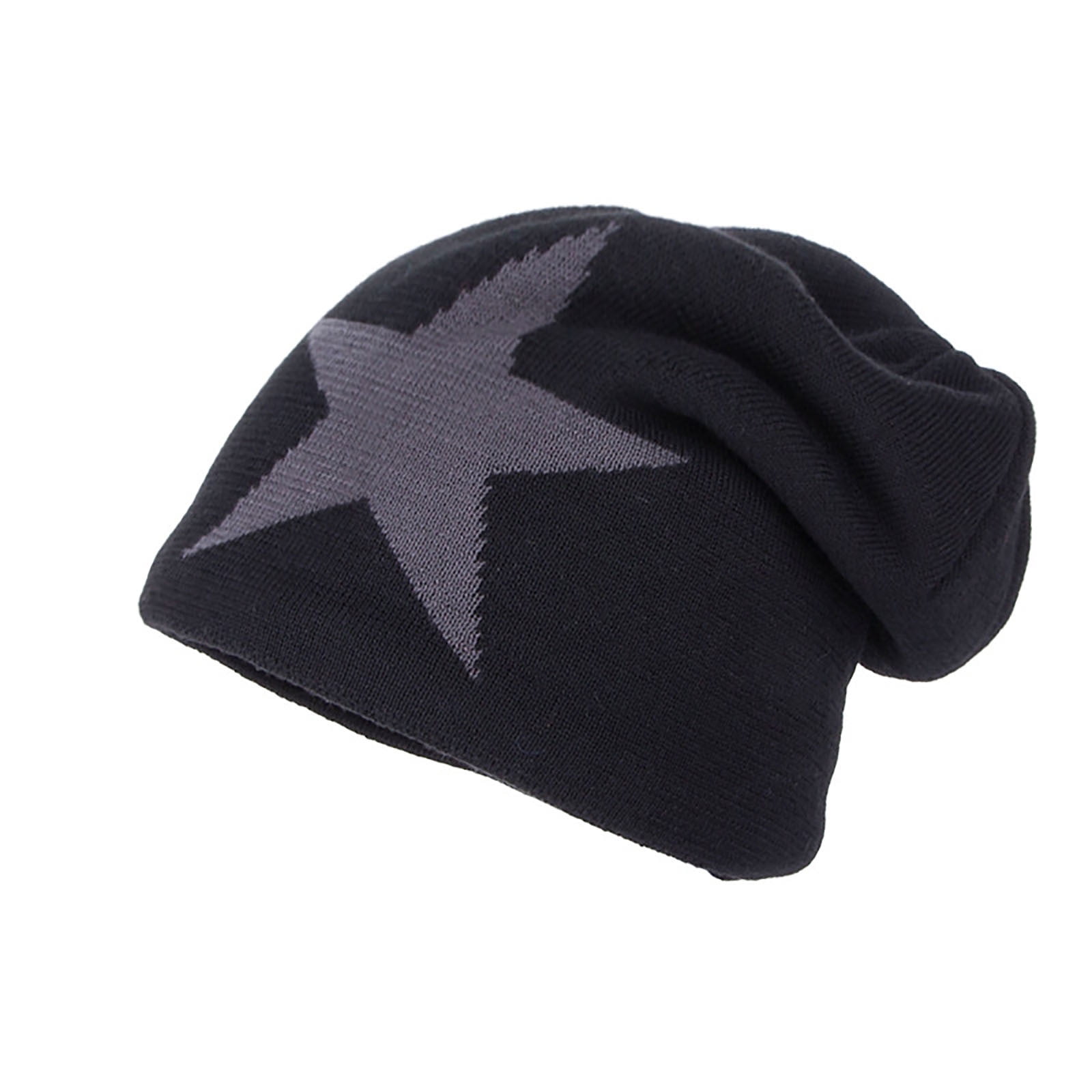 Onxitom Men's Hats Knitted Woolen Hats Winter Velvet Warm Big Five ...