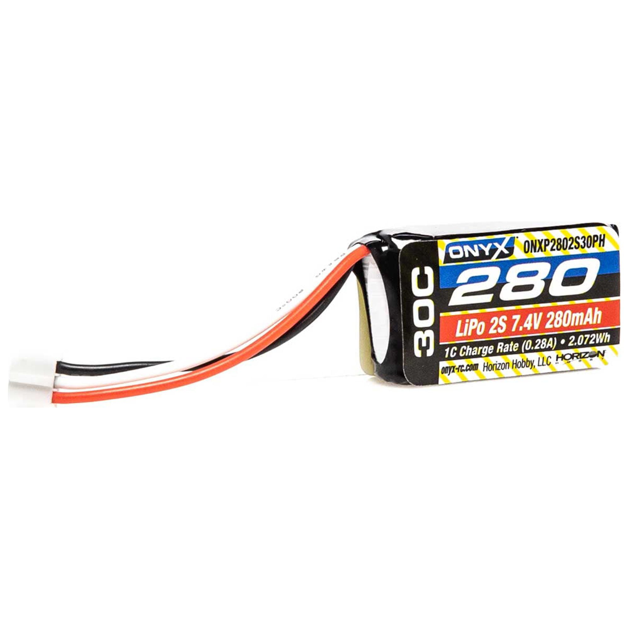Onyx 7.4V 280mAh 2S 30C LiPo PH Conn ONXP2802S30PH Airplane Batteries ...