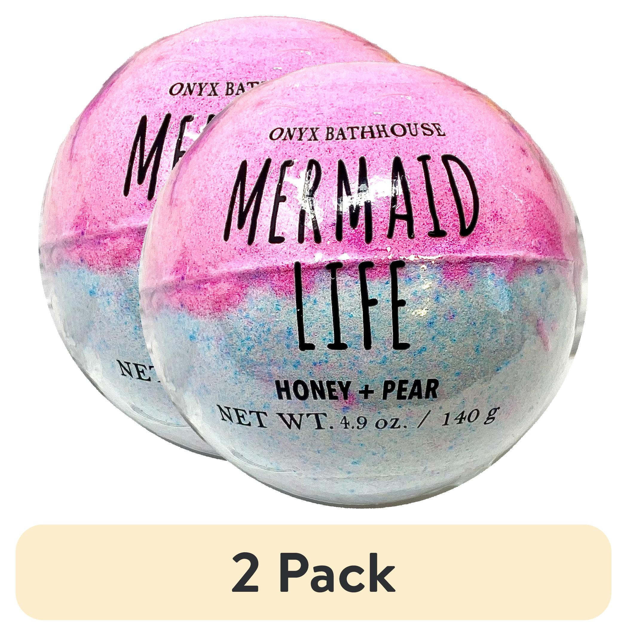 (2 pack) Onyx BathHouse Mermaid Life Honey & Pear Bath Bomb, 4.9 Oz ...