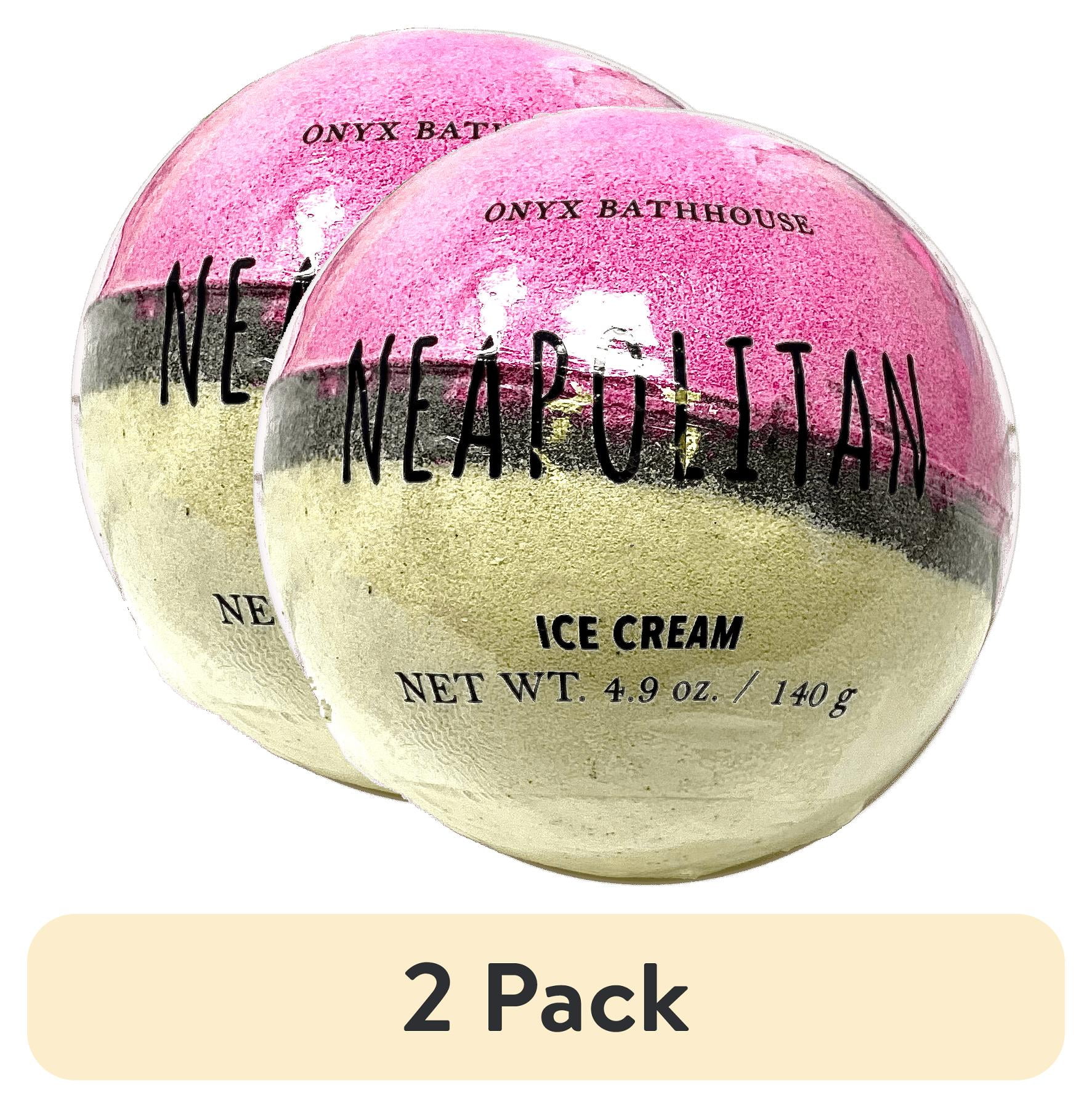 (2 pack) Onyx Bathhouse Neapolitan Ice Cream Bath Bomb, 4.9 Oz ...