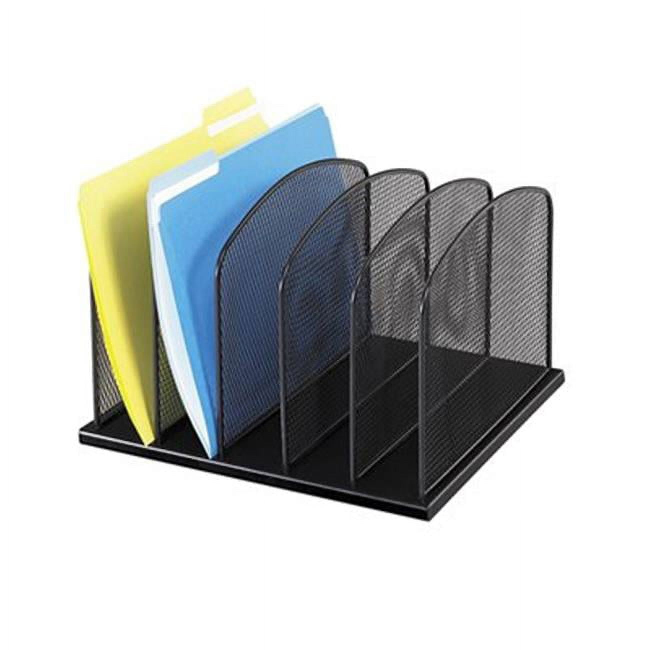 Onyx Mesh Desk Organizer - 5 Upright Sections - Black - Walmart.com
