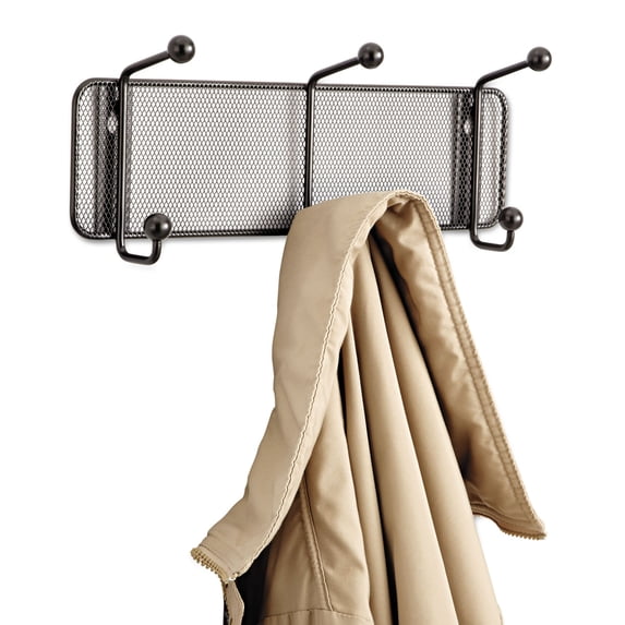 Onyx Mesh Wall Racks, 3 Hook, 14.75w x 3d x 5.5h, Black - Walmart.com