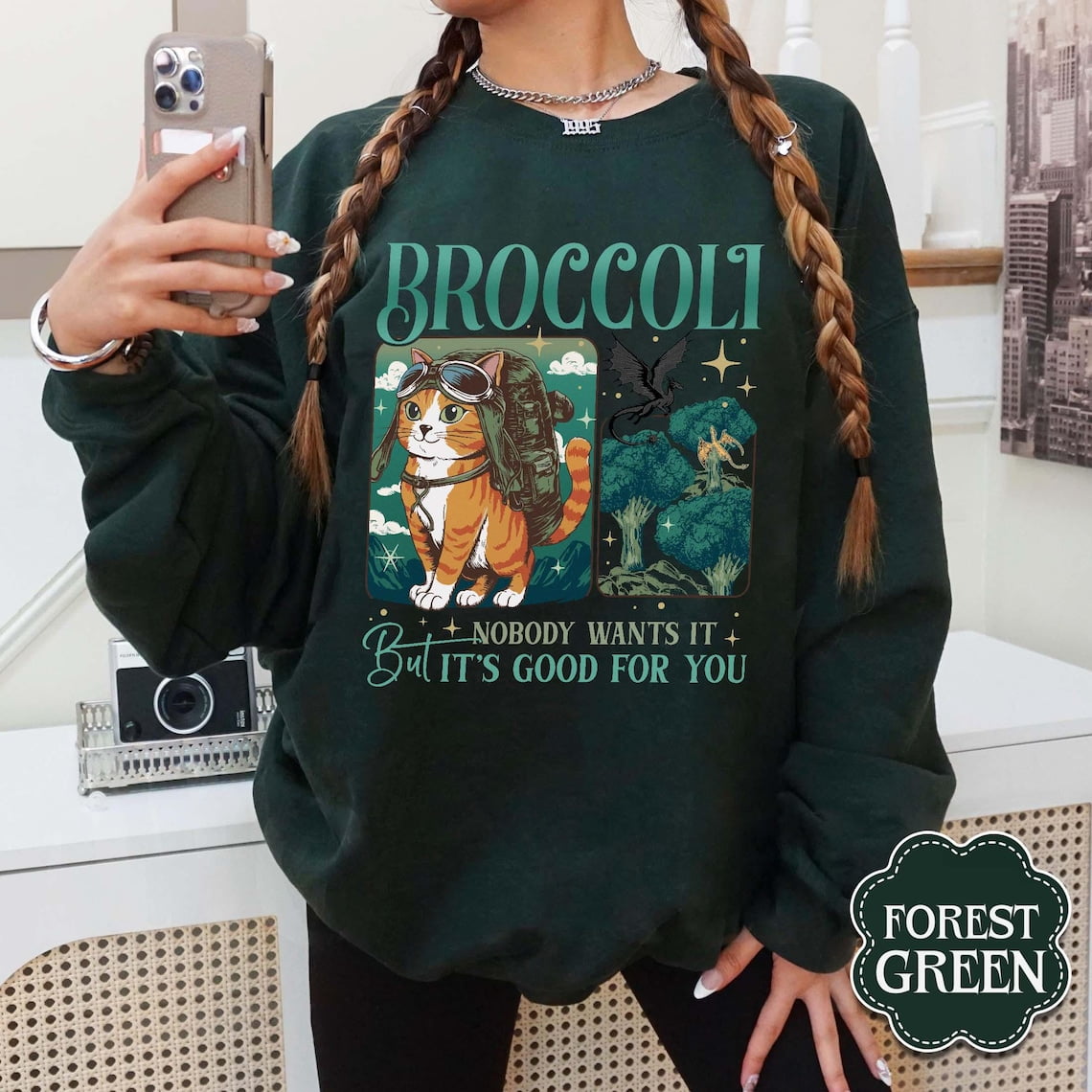 Onyx Storm Broccoli Cat Sweatshirt, Shirt, Iron Flame Merch, Basgiath War College, Bookstagram ...