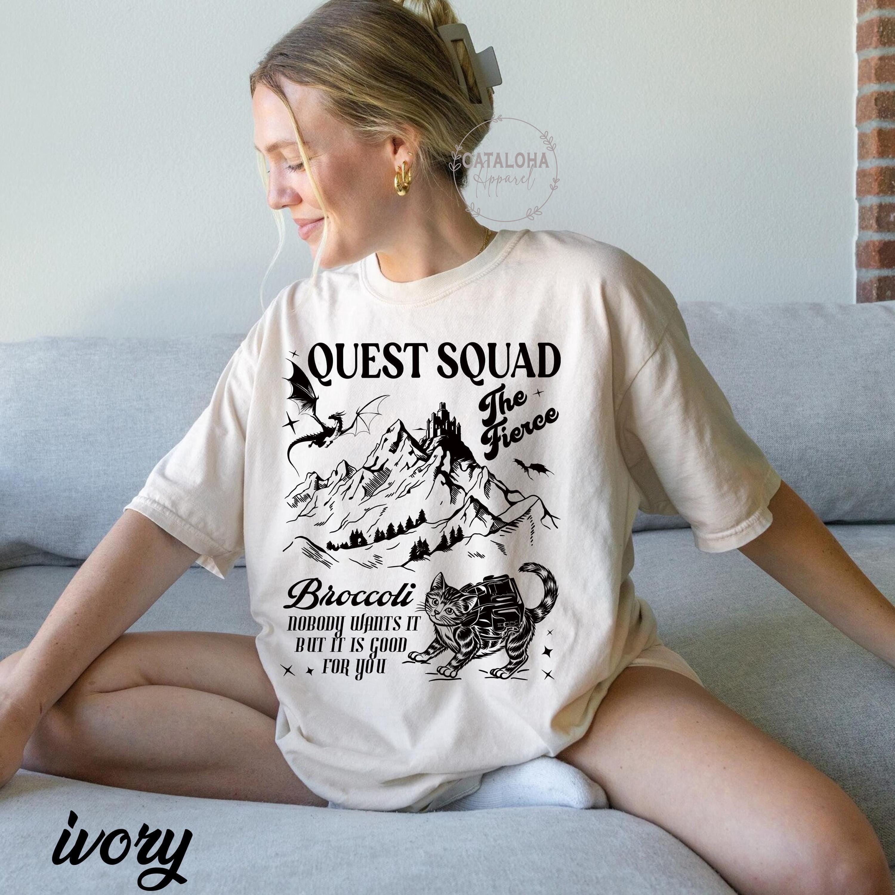 Onyx Storm Quest Squad Broccoli Shirt, Fantasy Dragon tee shirt, Book ...