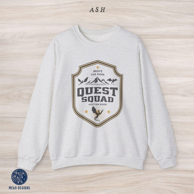 Onyx Storm Shirt Quest Squad Sweatshirt Badge Fourth Wing Merch Xaden ...