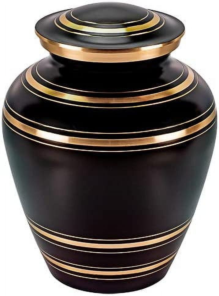 Onyx Urn for Ashes, Medium Black and Gold Cremation Urn, Child Sized Urn, 6 Inches Tall ...