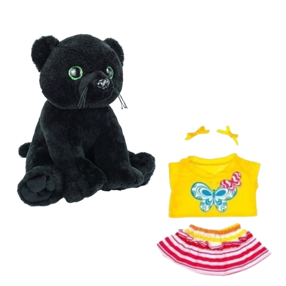 Onyx the Black Panther Plush Eco 16 Inch with Butterfly Outfit and ...