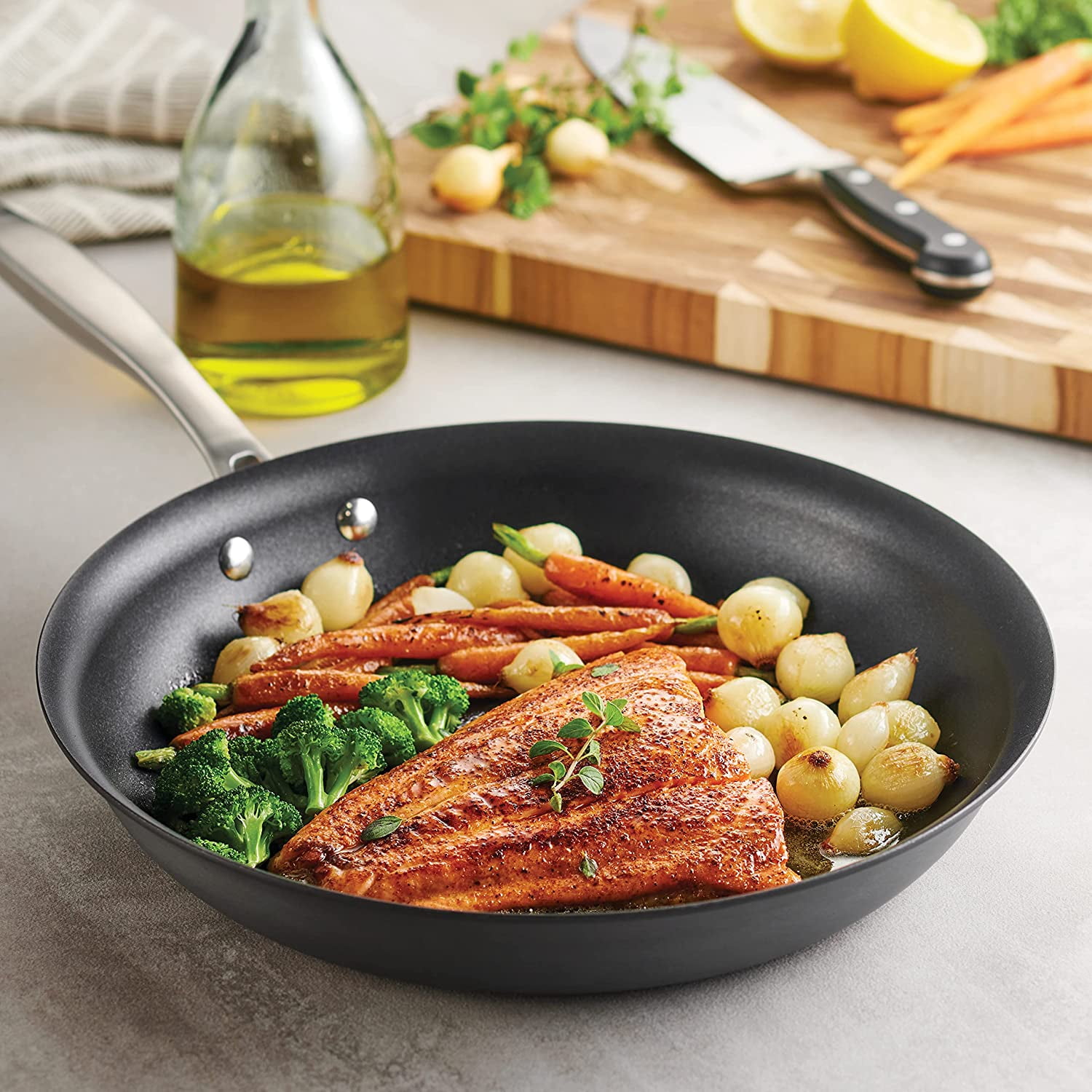 OnyxPro Hard Anodized Non Stick 2-Pack Frying Pans, 10 and 12-Inch ...