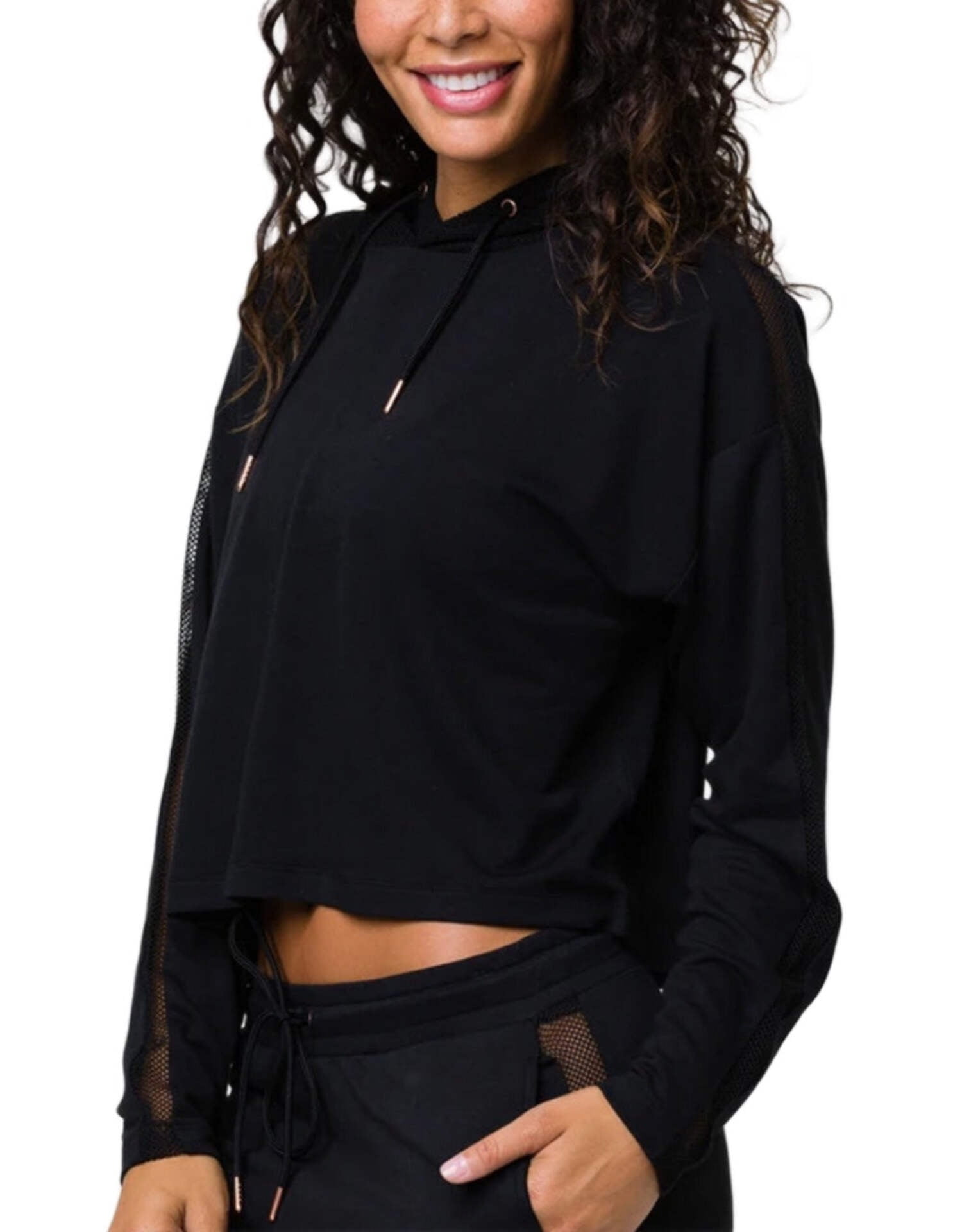 Onzie Flow Mesh Cropped Hoodie 630 - Walmart.com