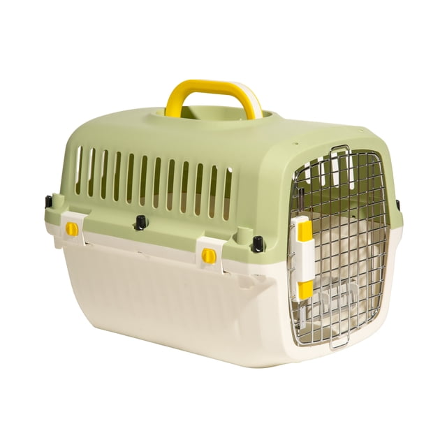 Oodles 20" Plastic Travel Pet Kennel with Clip On Bowl, Green - Walmart ...