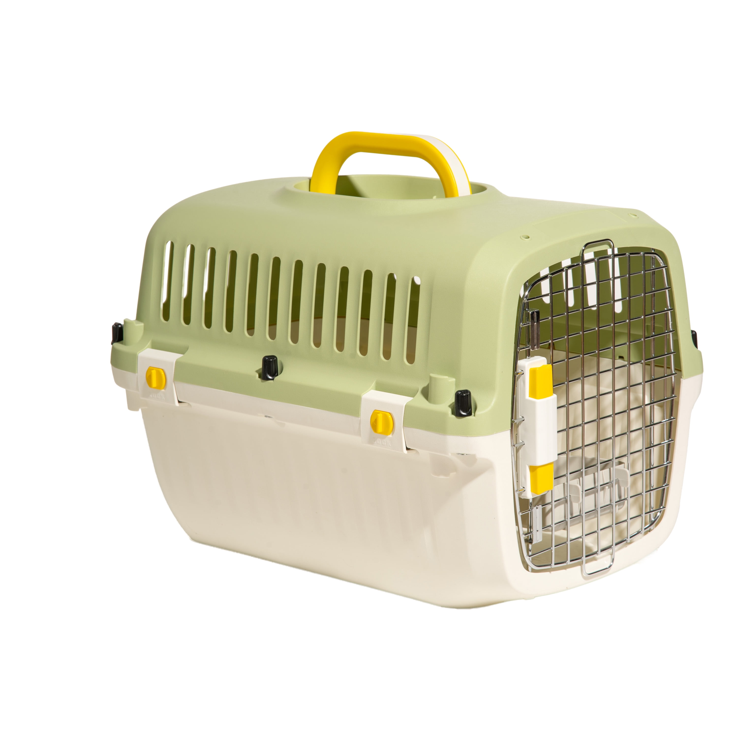 Oodles 24" Plastic Travel Pet Kennel with Clip On Bowl, Green - Walmart.com
