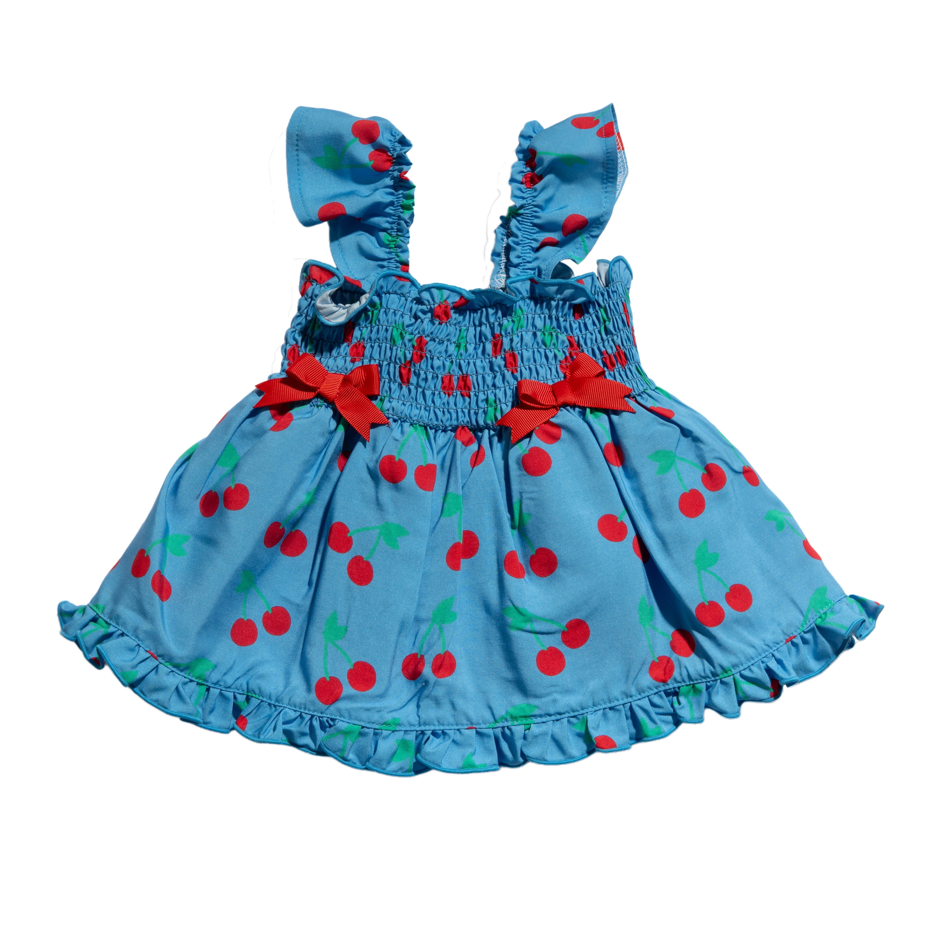 Oodles Blue Tart Cherries Spring Ruffled Dog Dress, XS - Walmart.com