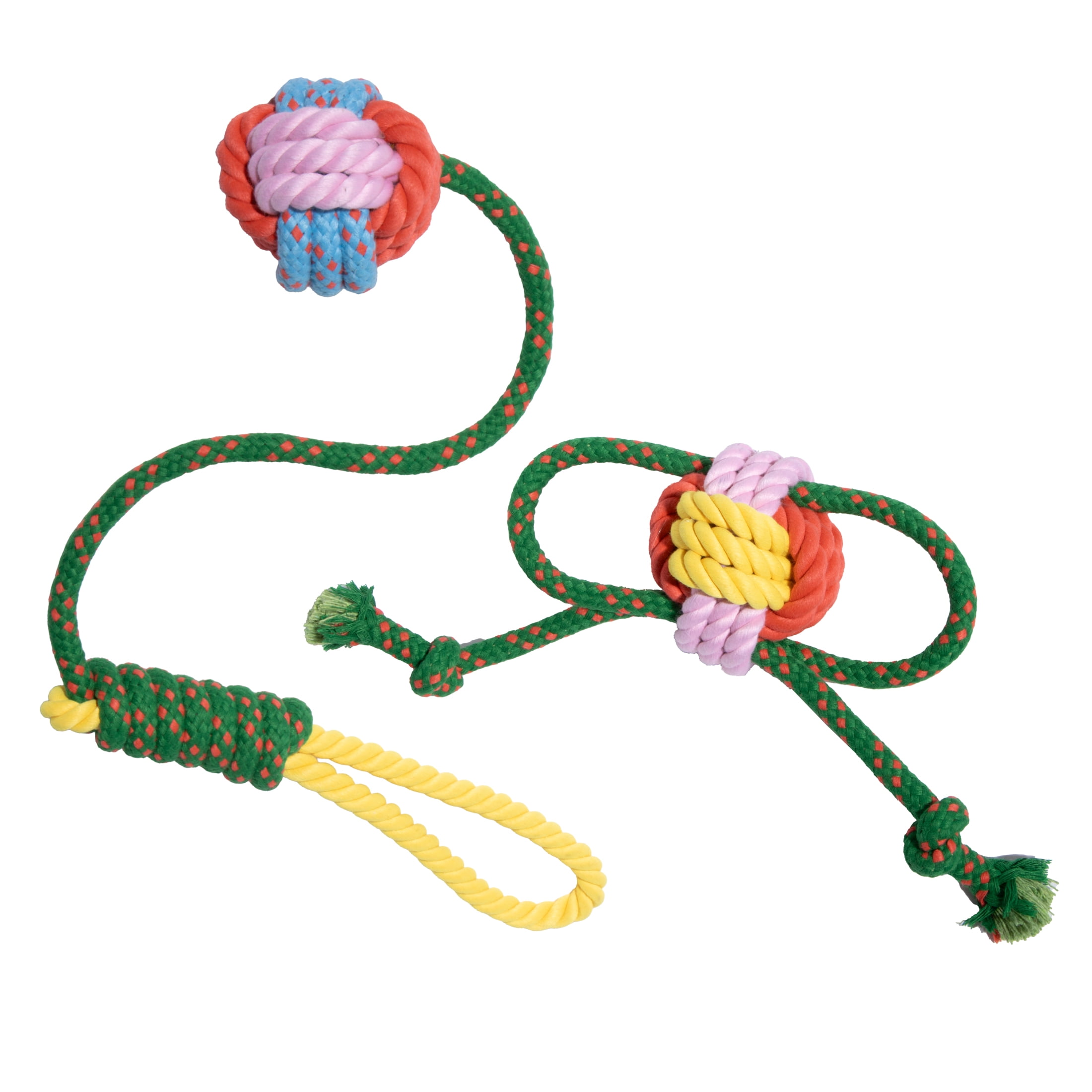 Oodles Durable Lasso Rope Dog Toy Set, Green, Large - Walmart.com