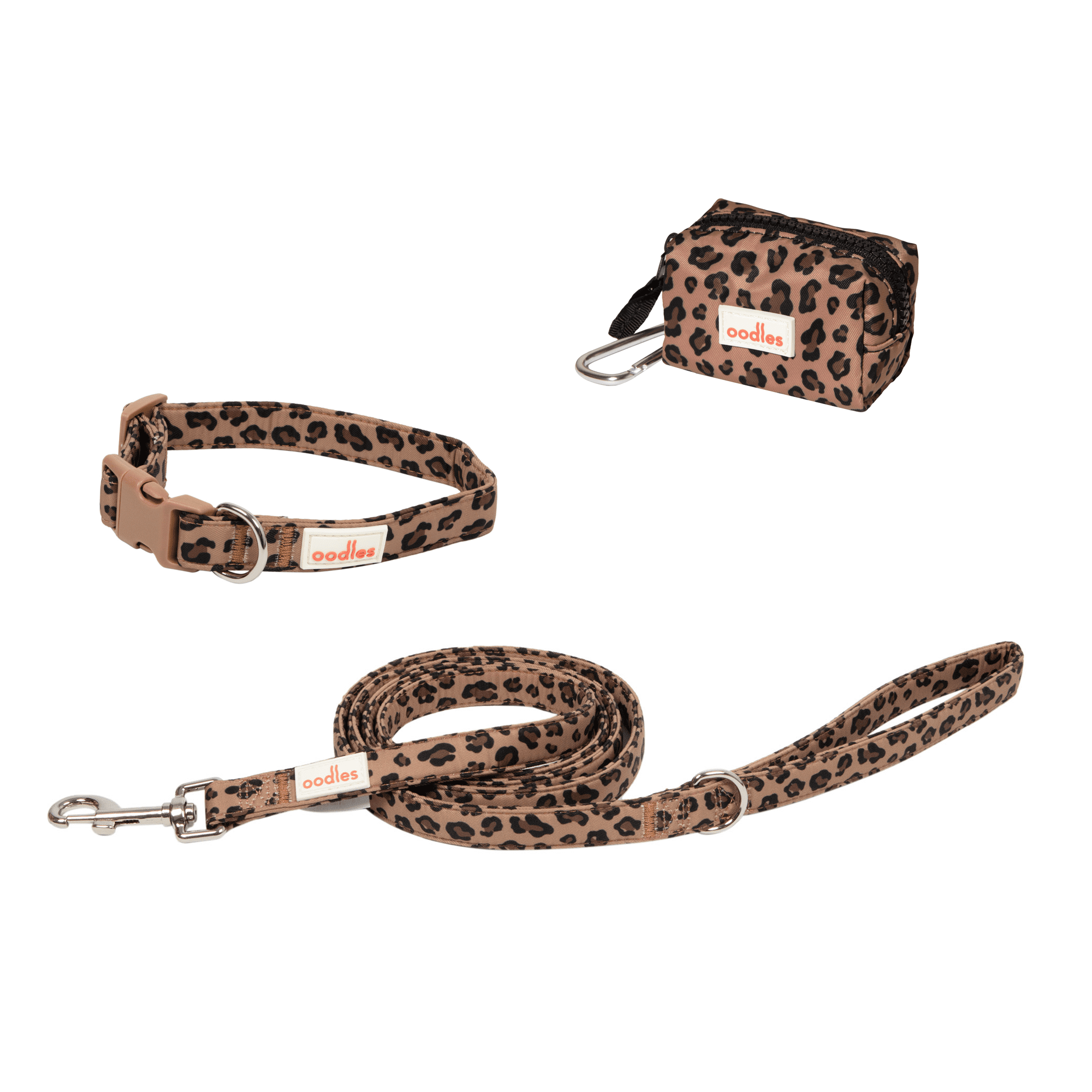 Oodles Multi-Colored Leopard Print Dog Walking 3 Piece Set, Large ...