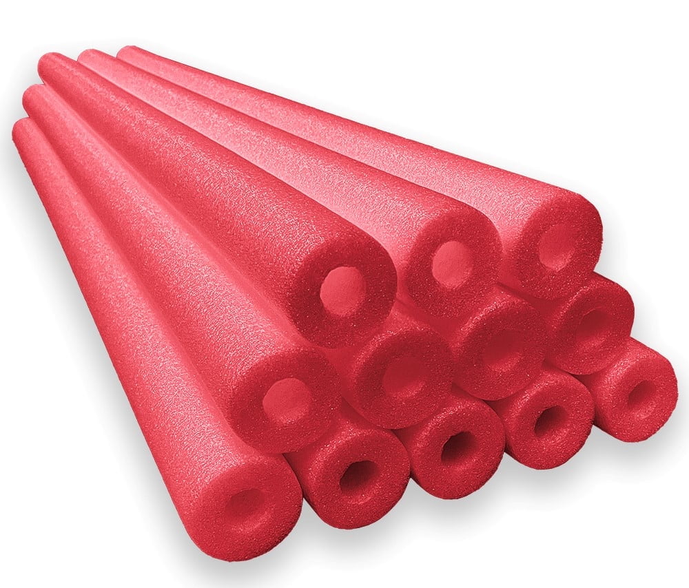 Oodles of Noodles Premium Red Foam Pool Swim Noodles - 12 Pack ...