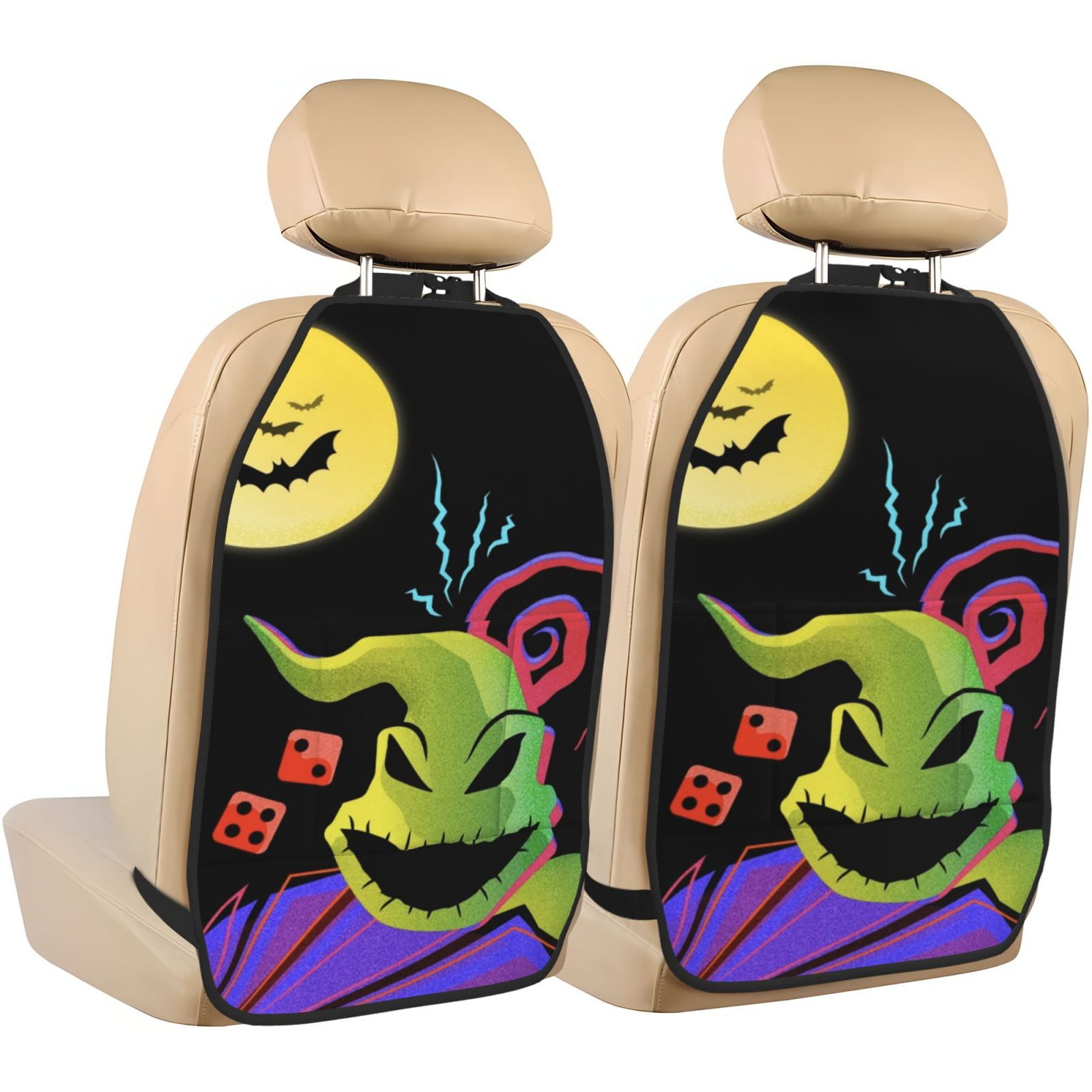 Oogie Boogie Car Back Seat Organizer 2 Pack Anti-Kick Storage Mats with ...
