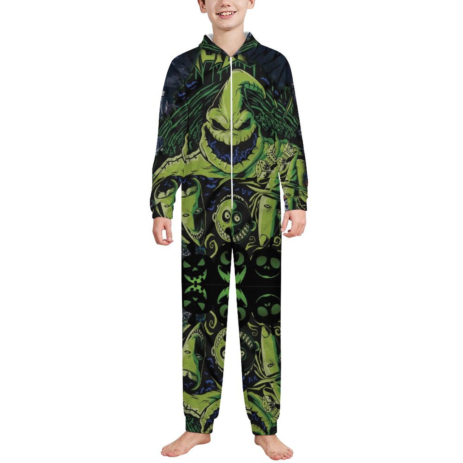 Oogie Boogie Jumpsuit Home Pajamas for Girls Boys Flannel One Piece ...