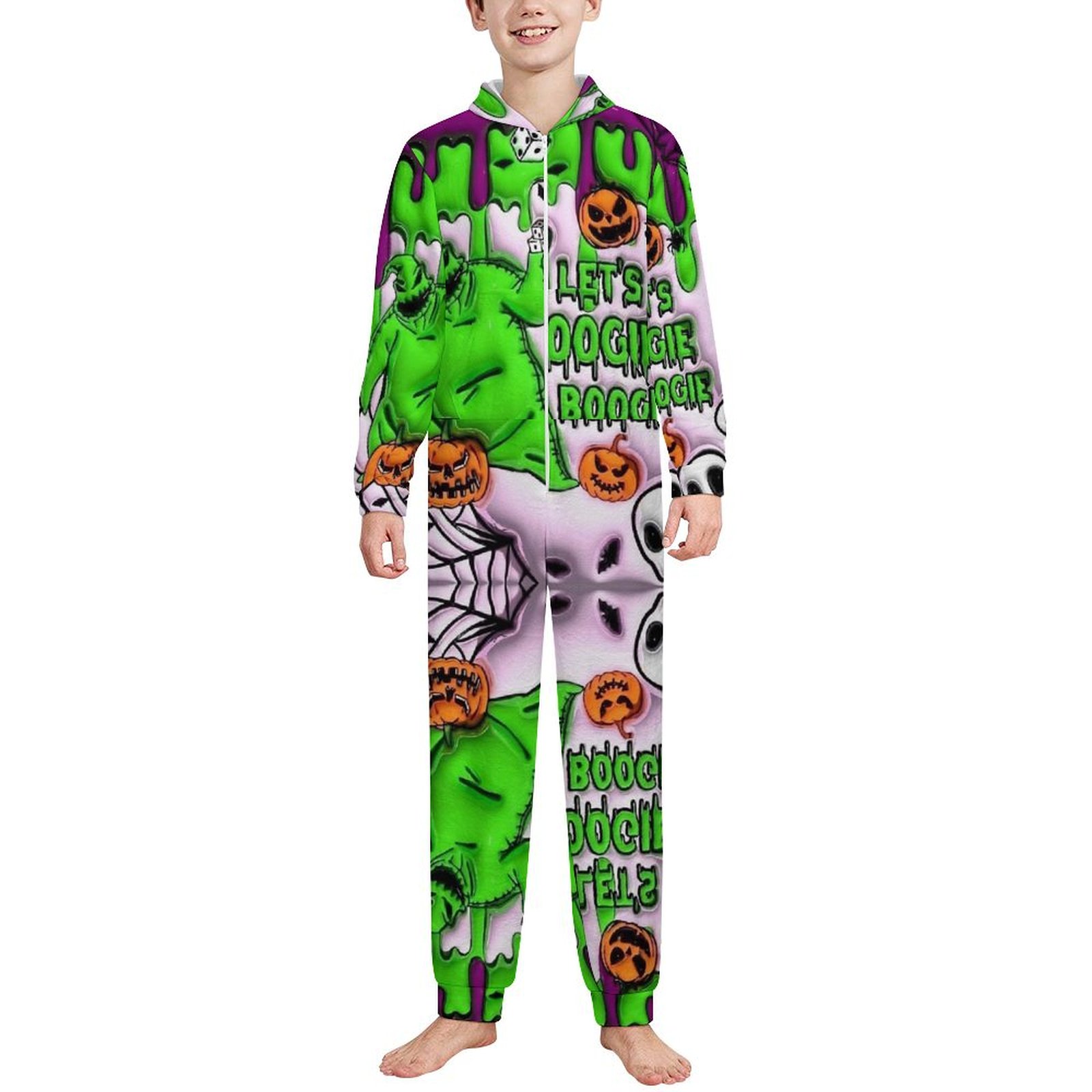 Oogie Boogie Jumpsuit Home Pajamas for Girls Boys Flannel One Piece ...
