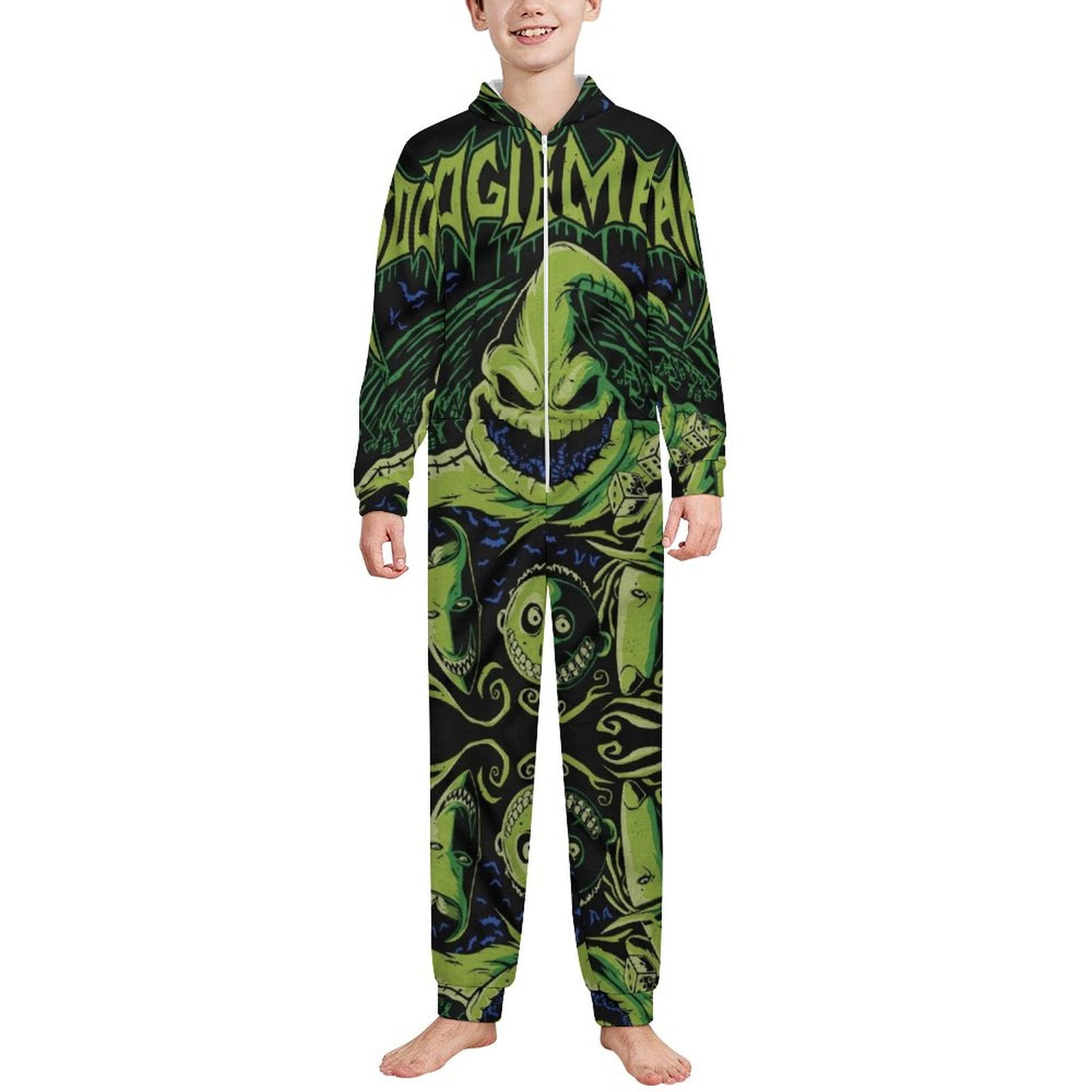 Oogie Boogie Jumpsuit Home Pajamas for Girls Boys Flannel One Piece ...