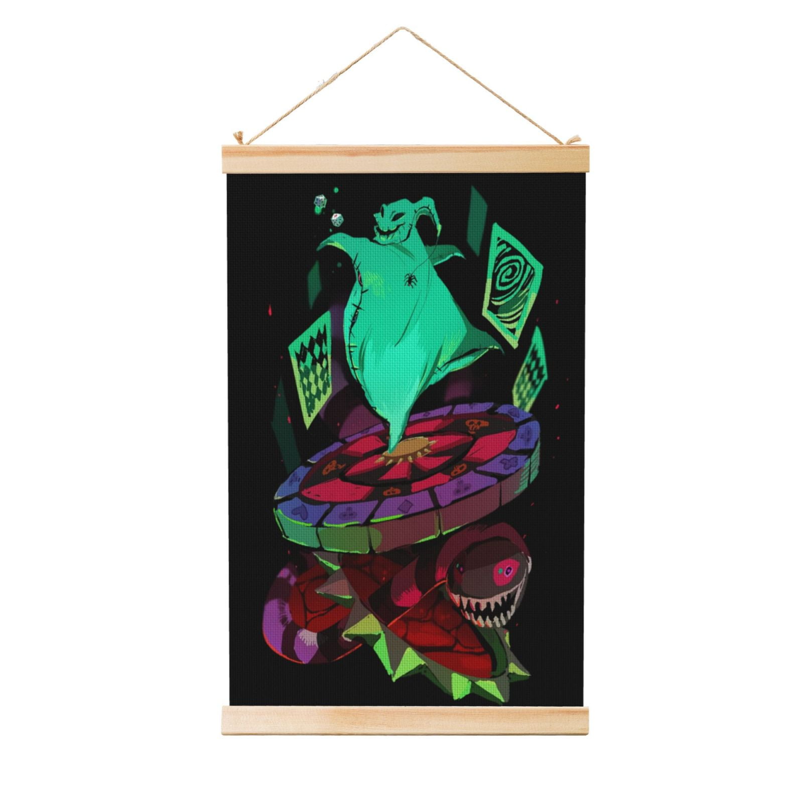 Oogie Boogie Poster Canvas Wooden Shaft Hanging Poster Home Decor ...