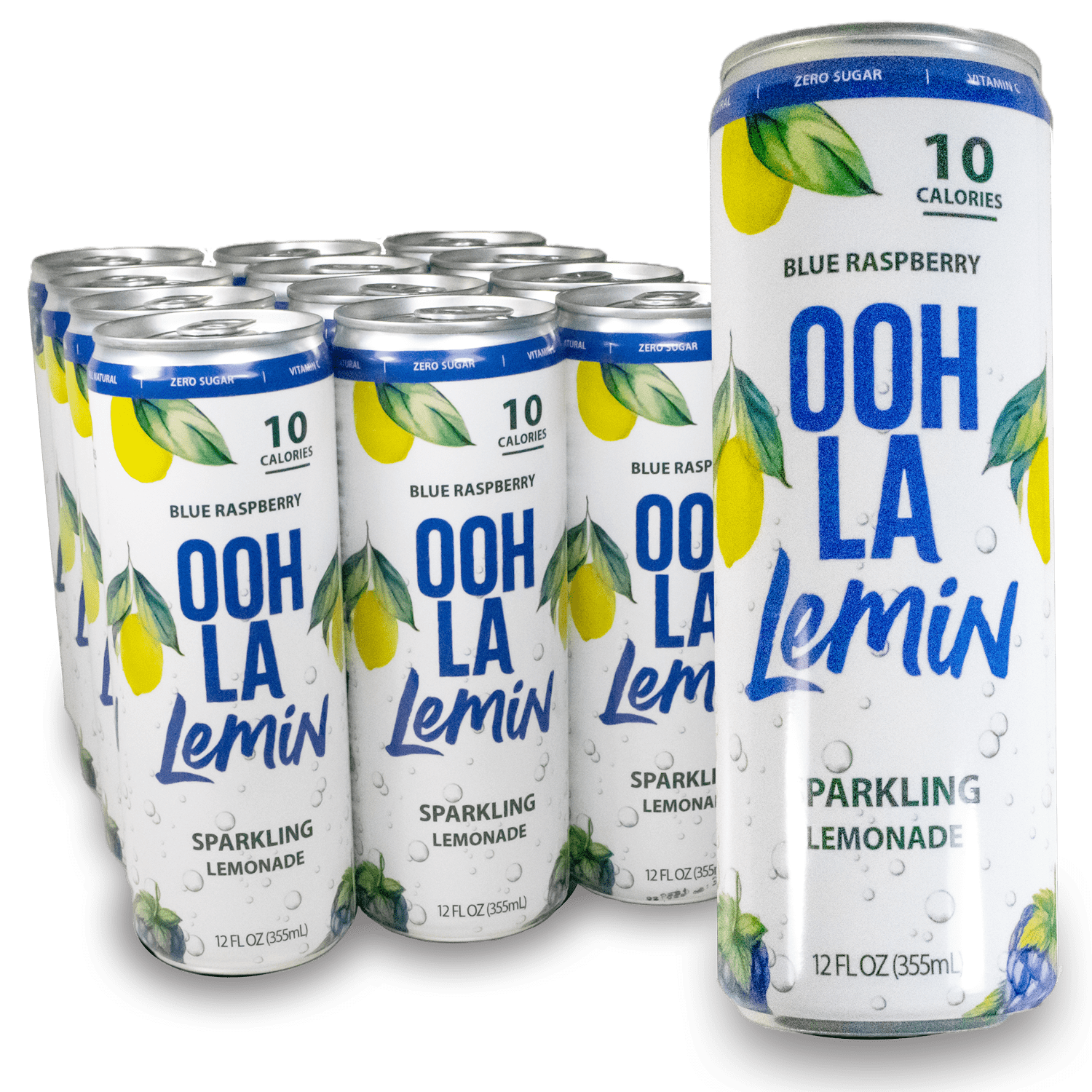 Ooh La Lemin Sparkling Lemonade, Blue Raspberry, 12 fl oz, 12 Pack ...