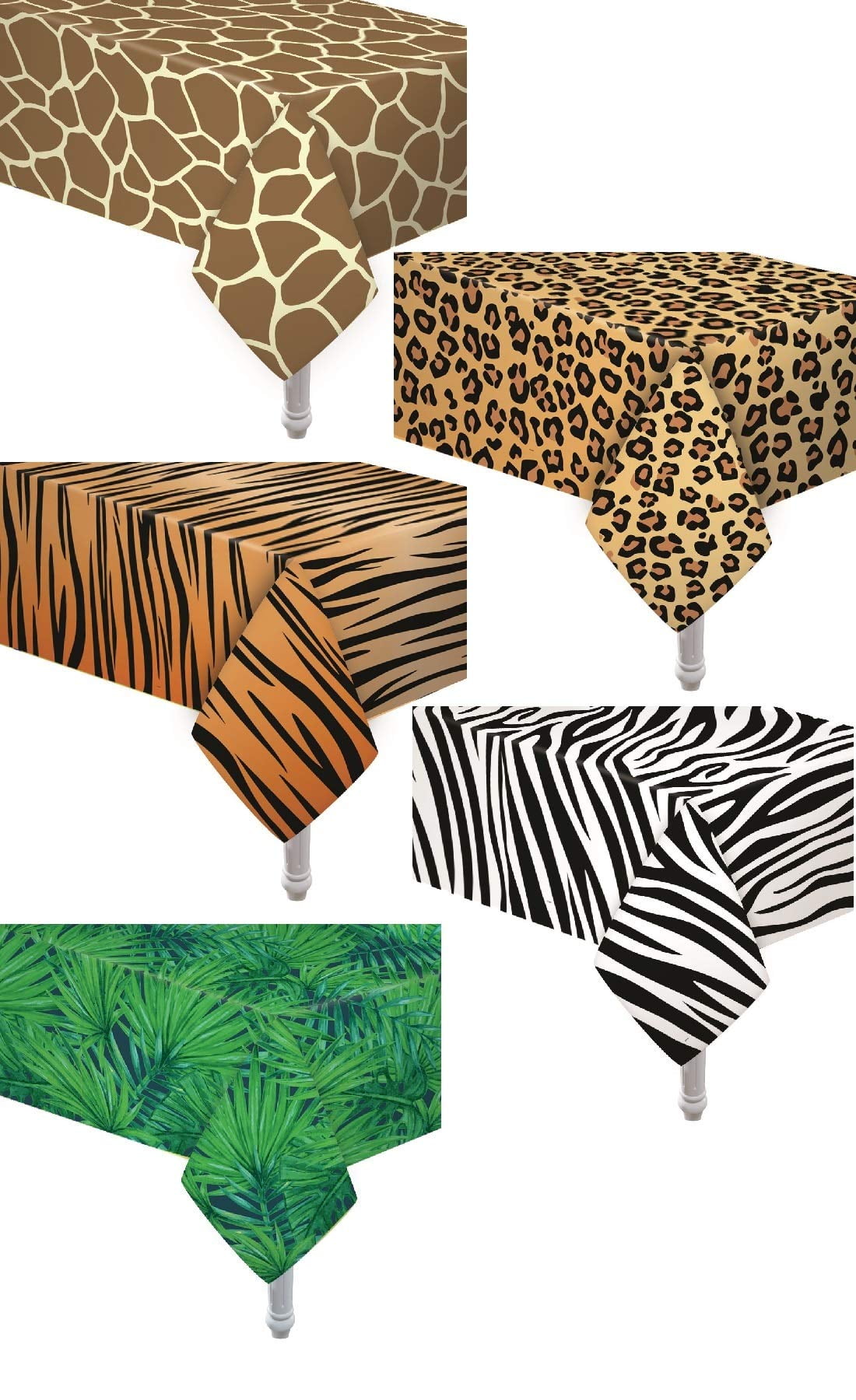 Oojami 4 Pack Animal Print Table Cover for Parties- Tiger, Zebra ...