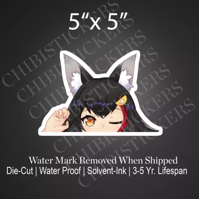 Ookami Mio Cat Kitty Ears Goth Sticker Vinyl Sticker Waterproof ...