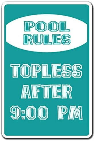 Ool Rules Topless After 9 Pm Metal Tin Sign Retro Wall Decor Vintage ...