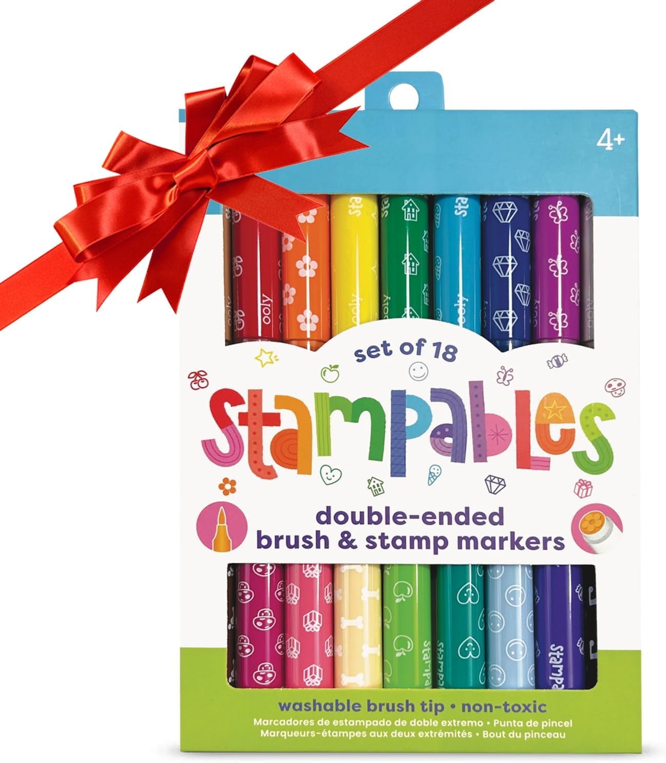 Ooly 18 Double-Sided Stamping Markers Brush Tip plus Stamp, Cute School ...