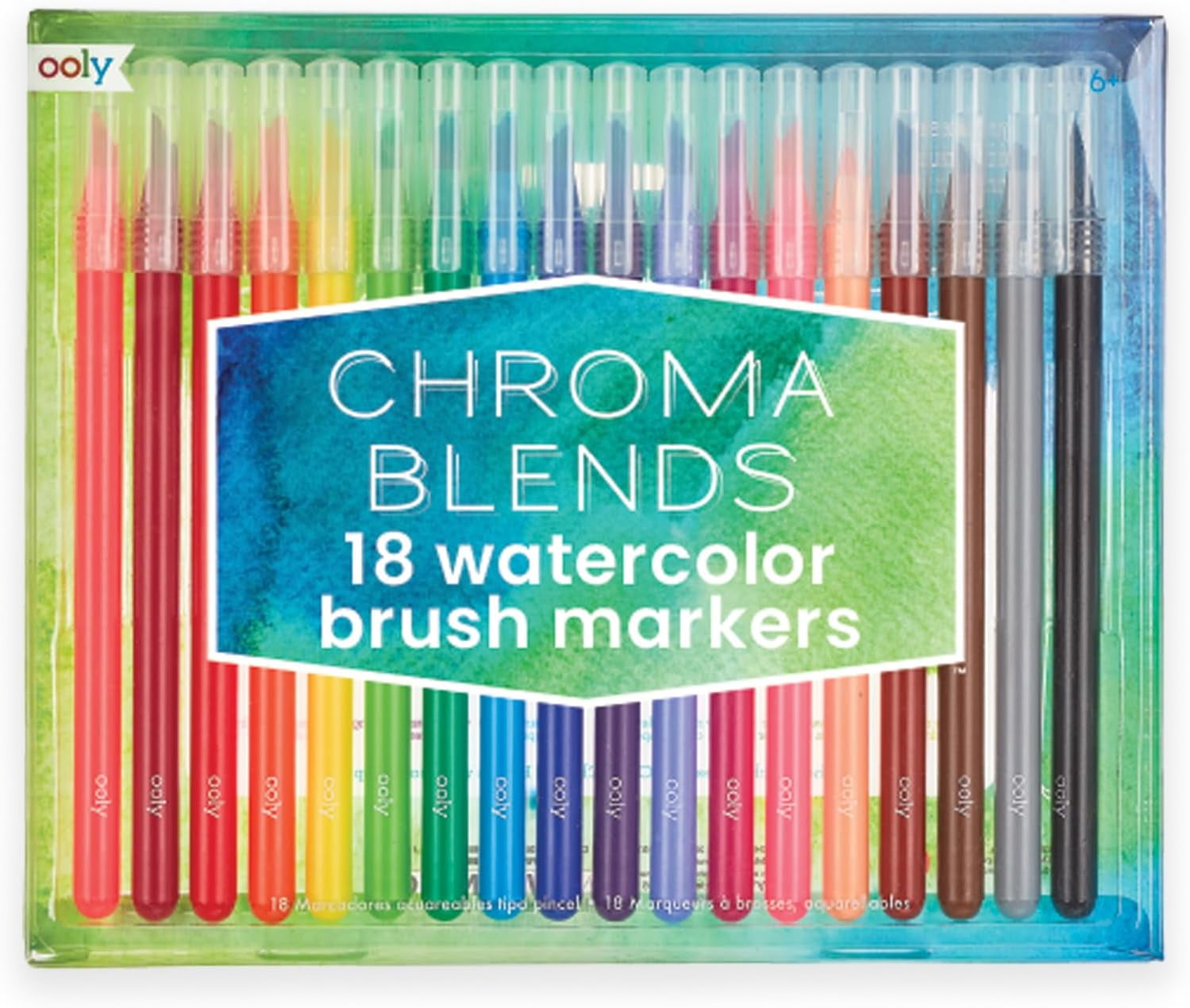 Ooly Chroma Blends Watercolor Brush Markers - Set of 18 - Walmart.com