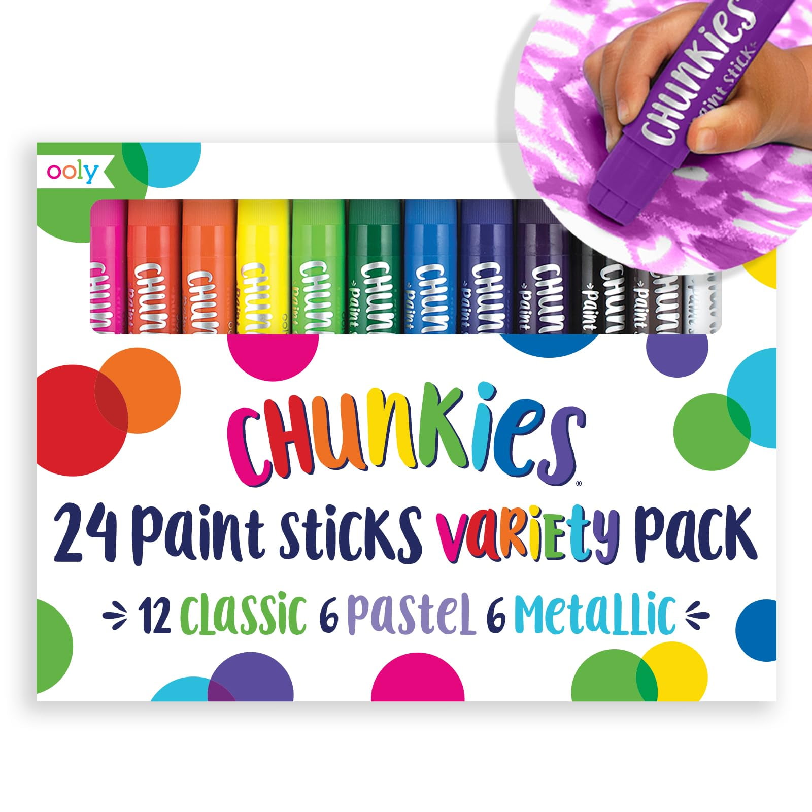 Ooly Chunkies Twistable Quick Drying Tempera Paint Sticks for Kids ...