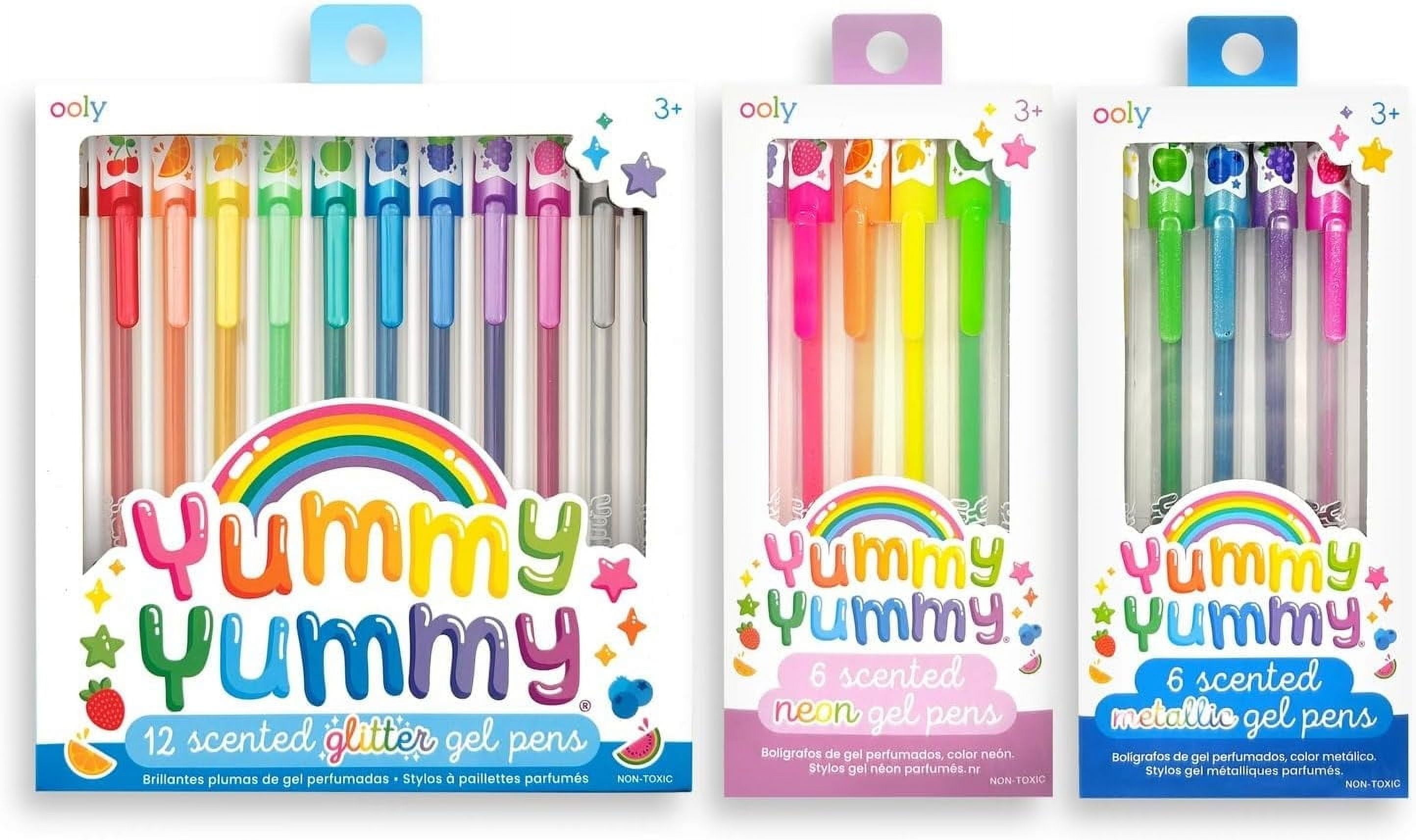 Ooly Yummy Yummy Scented Gel Pen Bundle of 24 - 12 Glitter, 6 Neon & 6 ...