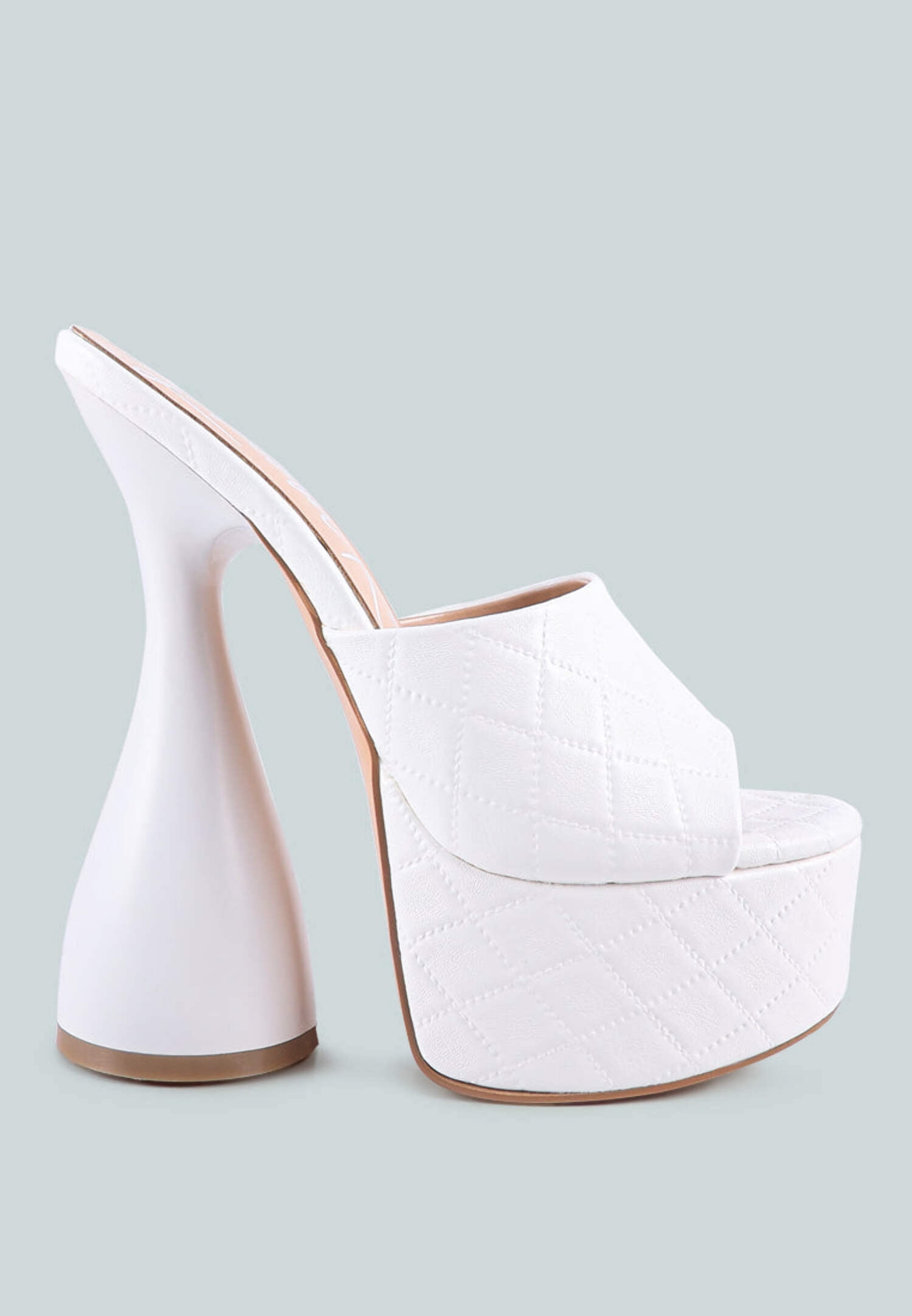 Oomph Quilted Hourglass Heel Platform Sandals - Walmart.com
