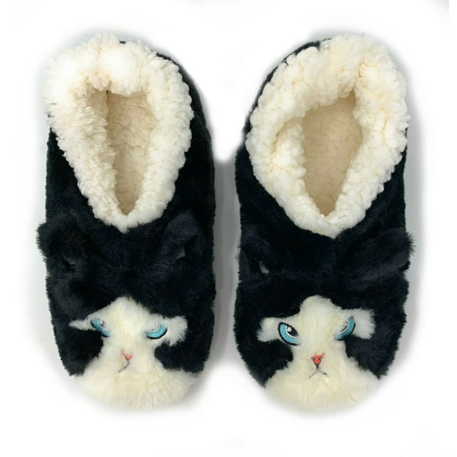 Oooh Geez Women's Cozy Fuzzy Sherpa Slippers, Funny 3D Animal House ...
