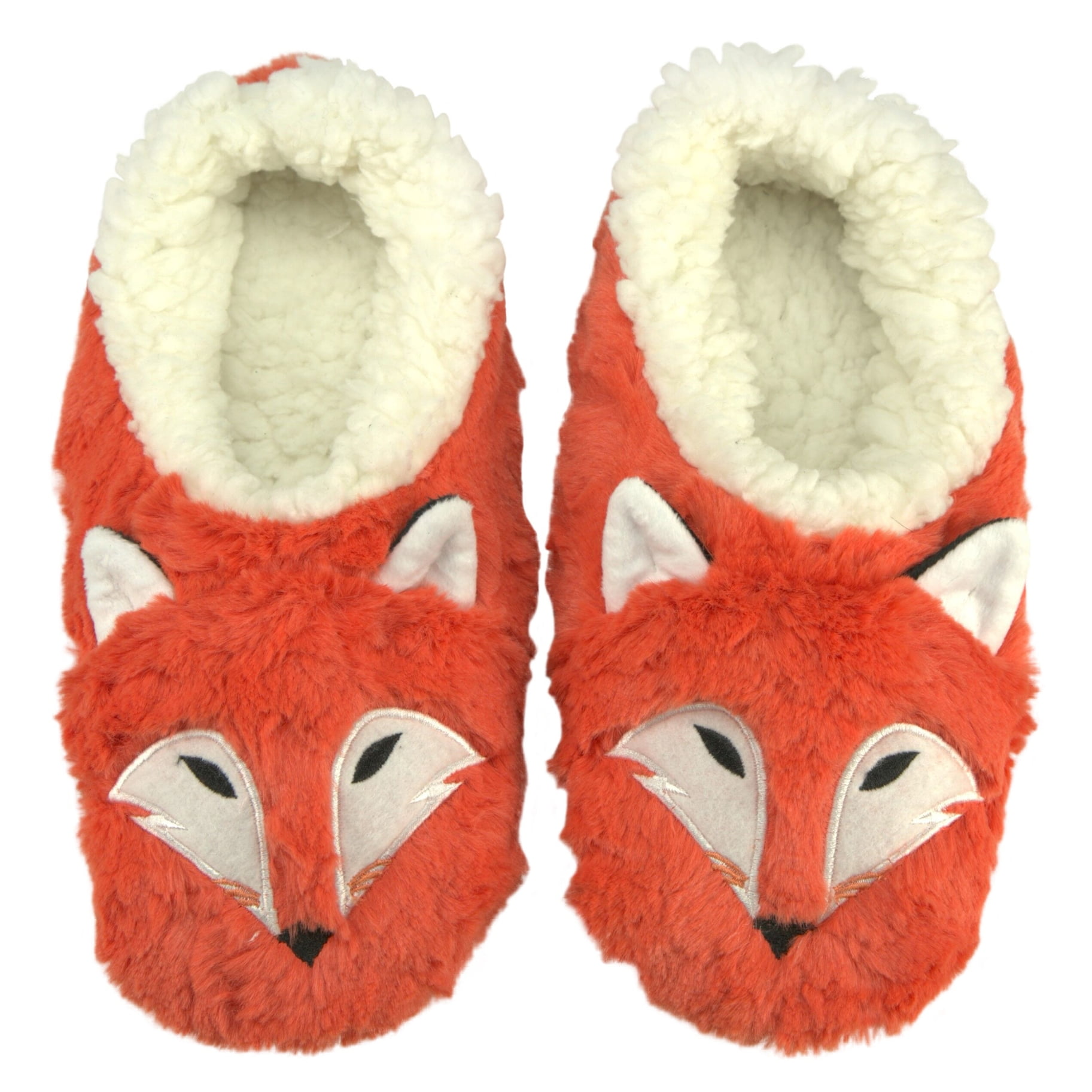 Oooh Geez Women's Cozy Fuzzy Slippers, Foxy, Funny Animal House Shoes ...
