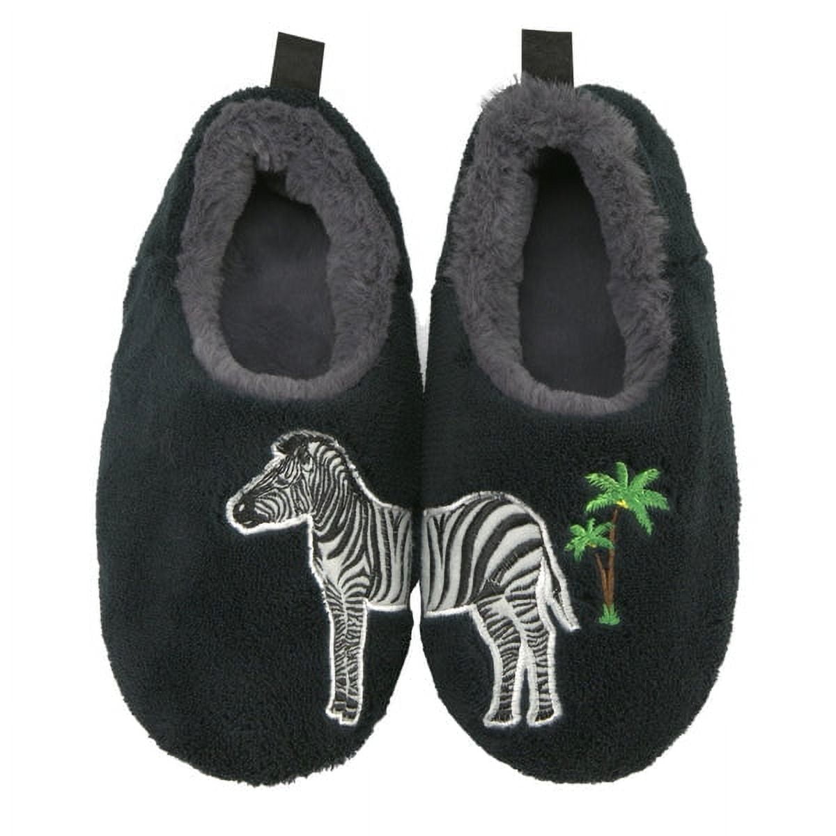Oooh Geez Women's Fluffy House Shoes, Cozy Fuzzy Zebra Slippers, Soft ...