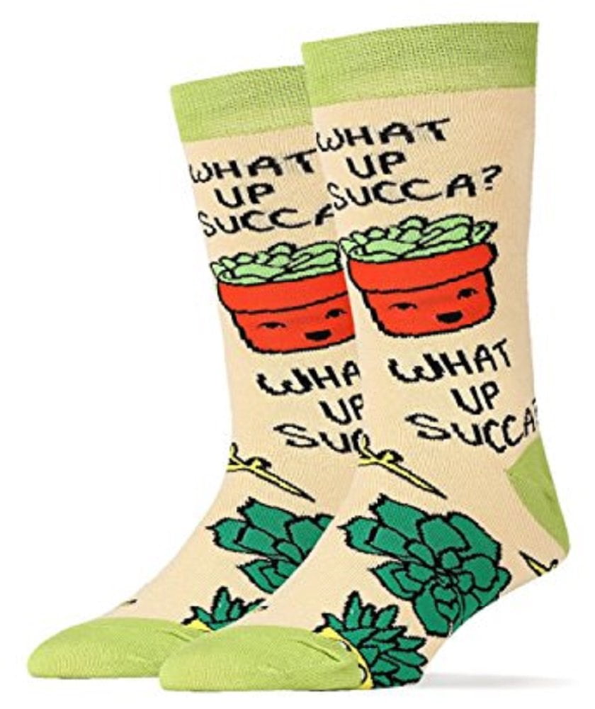 Oooh Yeah! Socks, Men's Cotton Crew Sock (What Up Succa) - Walmart.com