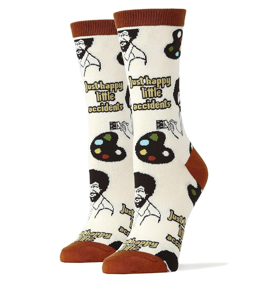 Oooh Yeah! Women's Bob Ross Cotton Crew Socks - Walmart.com
